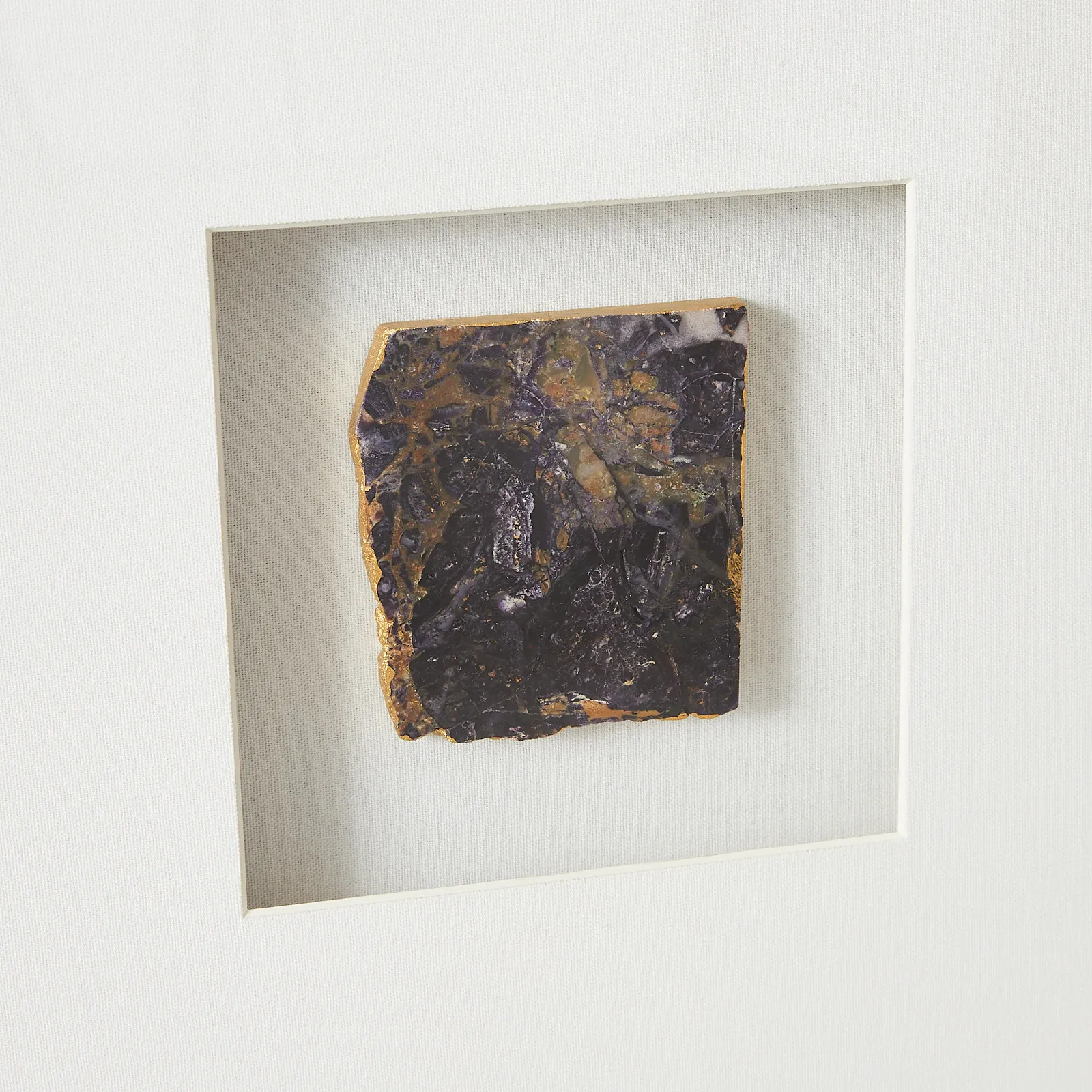 Purple Stone Shadow Box With Black Frame