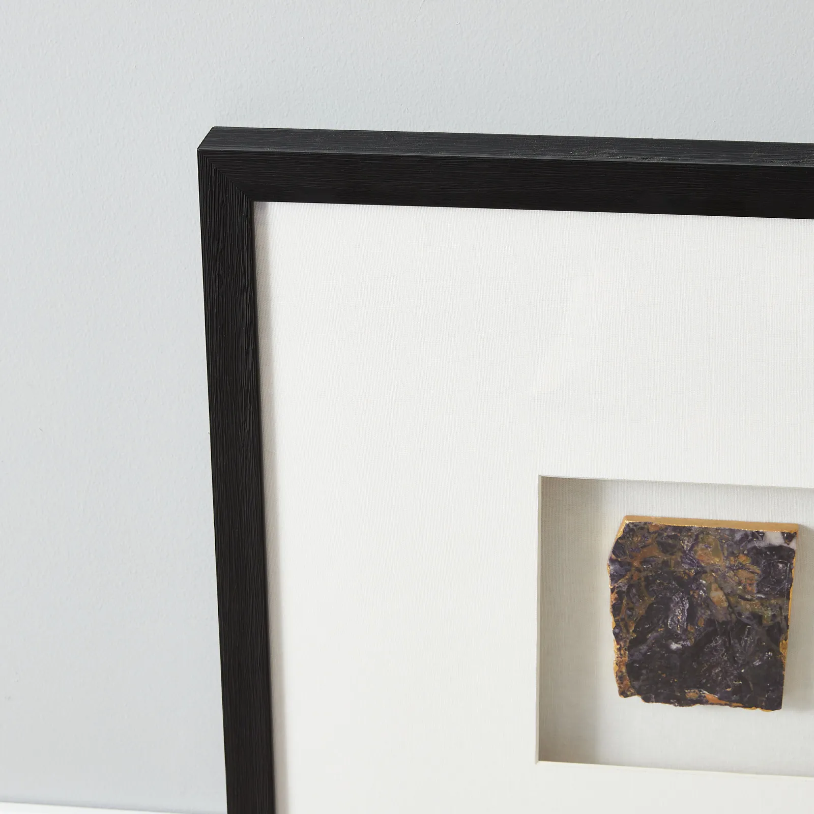 Purple Stone Shadow Box With Black Frame