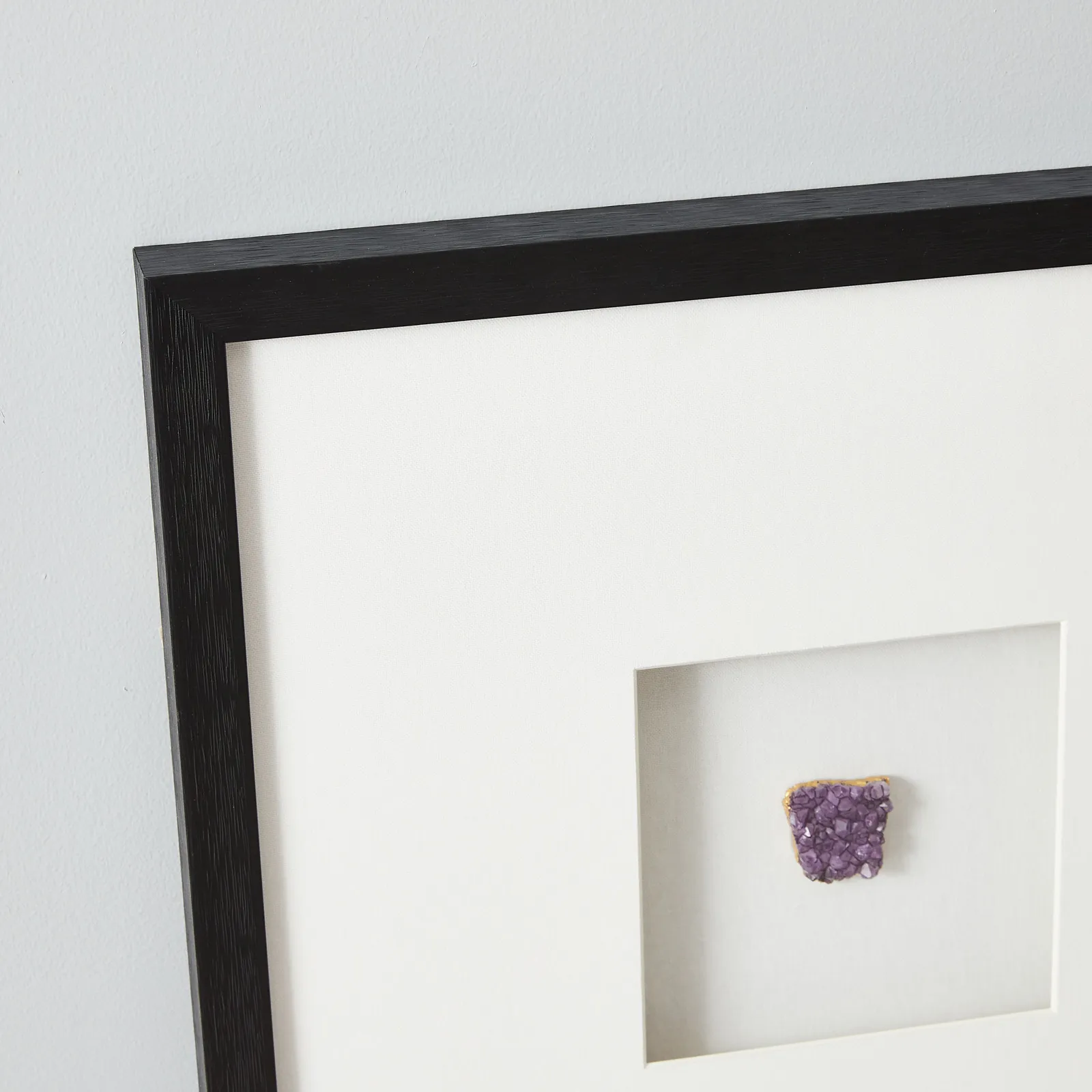 Violet Crystal Shadow Box With Black Frame