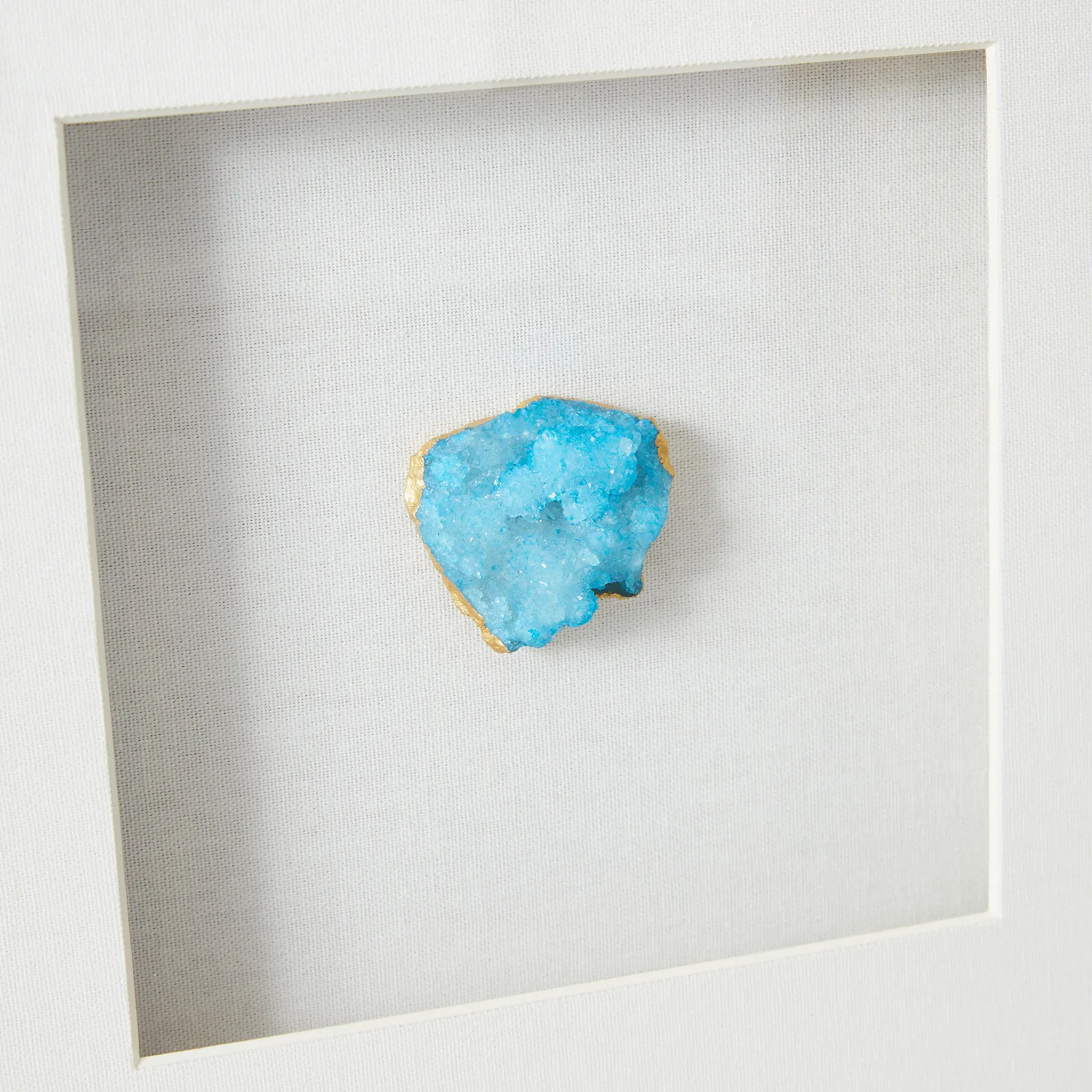 Aegean Blue Crystal Shadow Box With Gold Frame