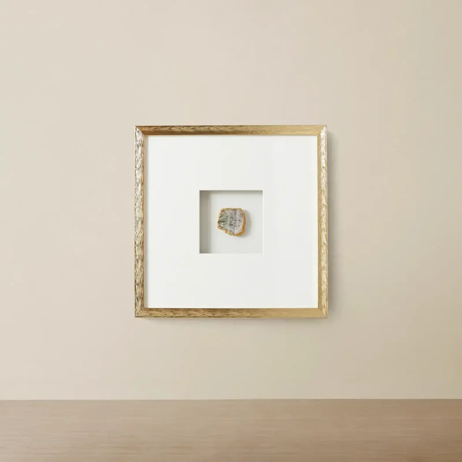 Tri-coloured Agate Shadow Box With Gold Frame | Koala Living