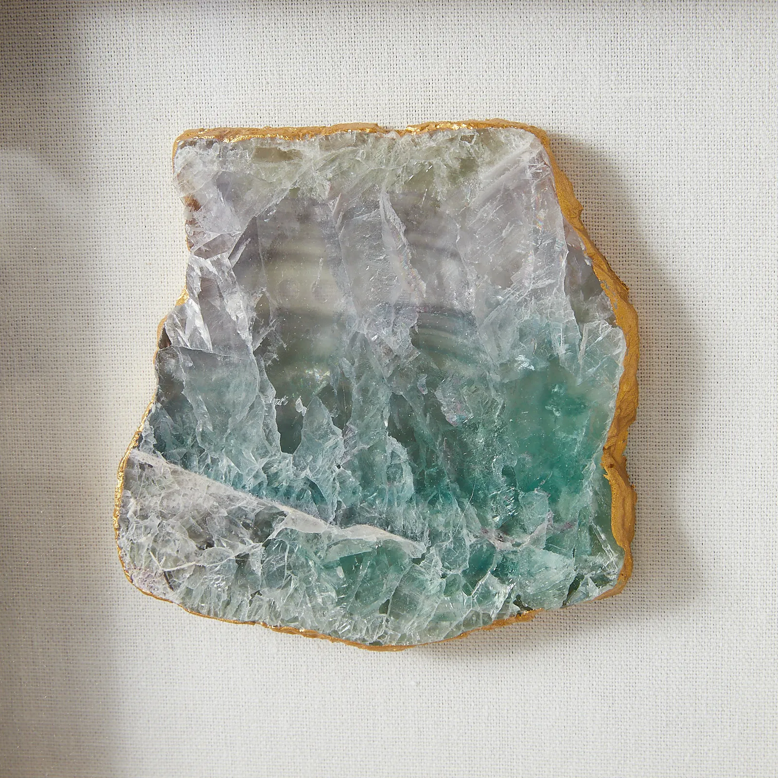 Blue Storm Stone Shadow Box With Gold Frame