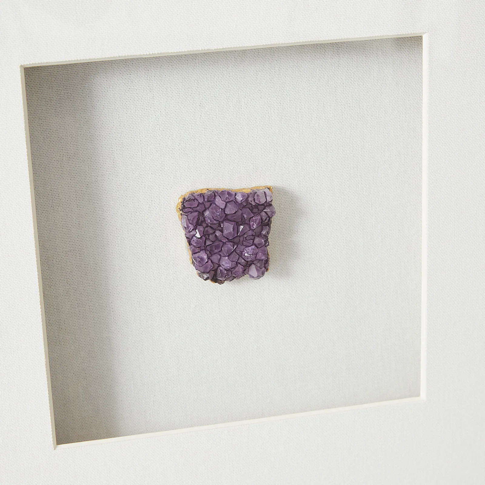 Violet Crystal Shadow Box With Gold Frame