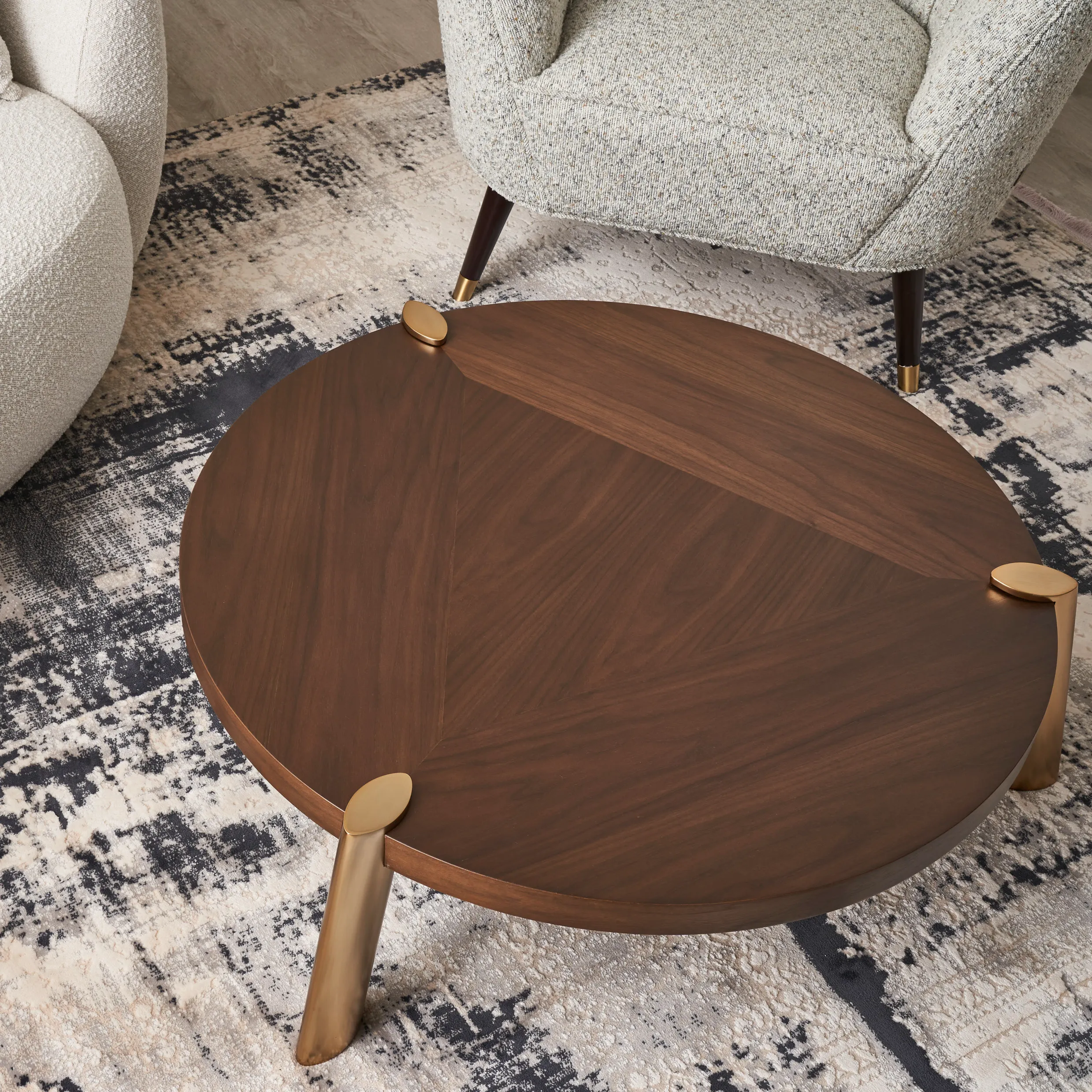 Dale II Round Coffee Table Large Brown | Koala Living