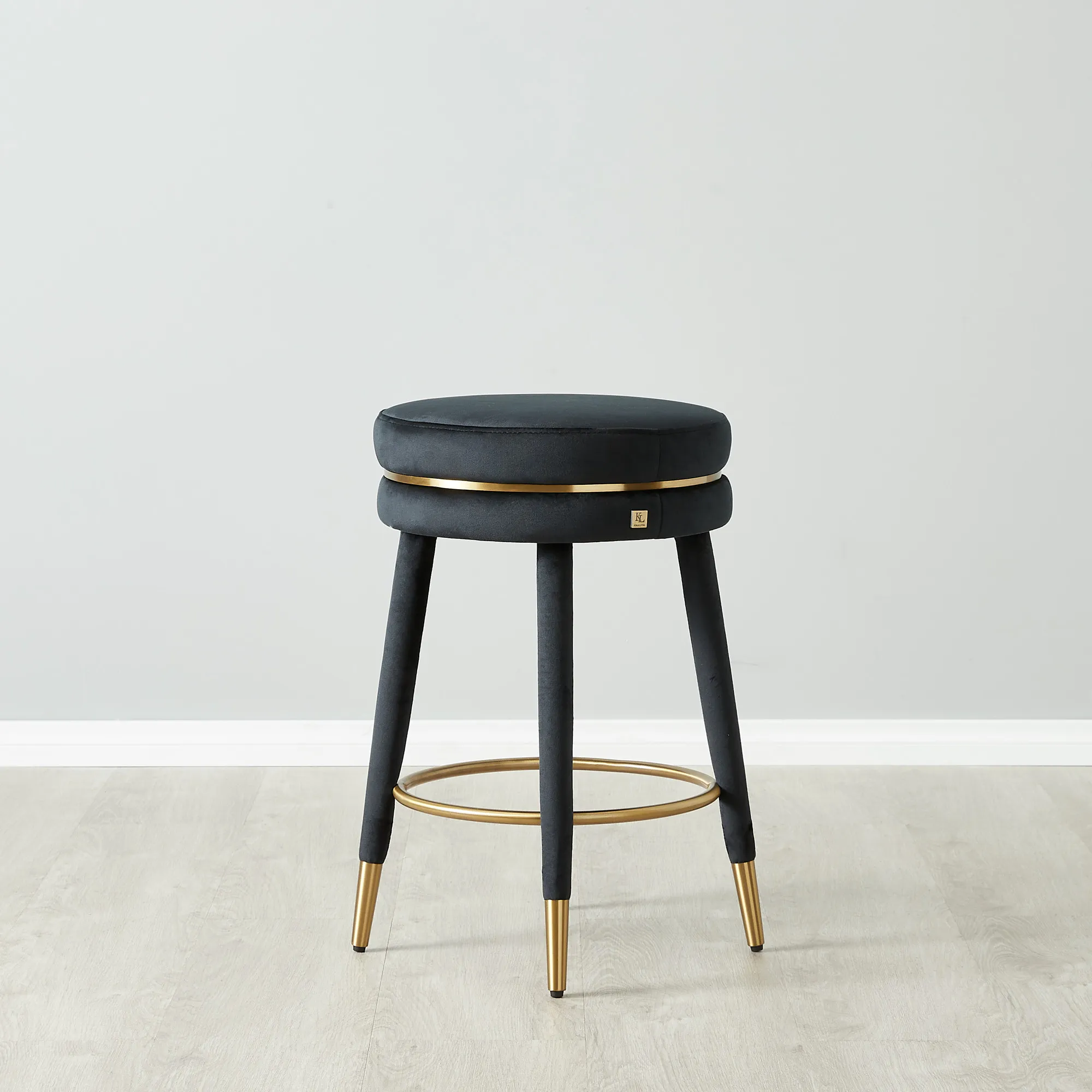 Sylvie Black Velvet 67cm Counter Stool | Koala Living