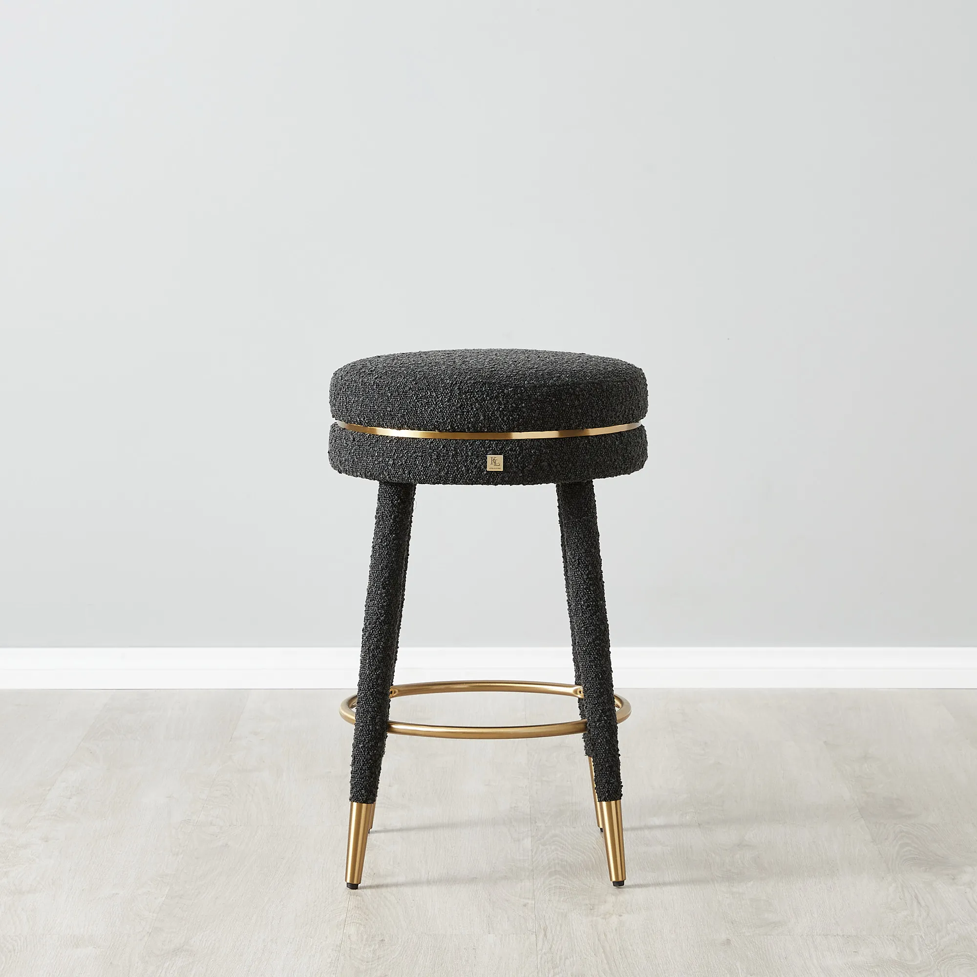 Sylvie Black Boucle 67cm Counter Stool