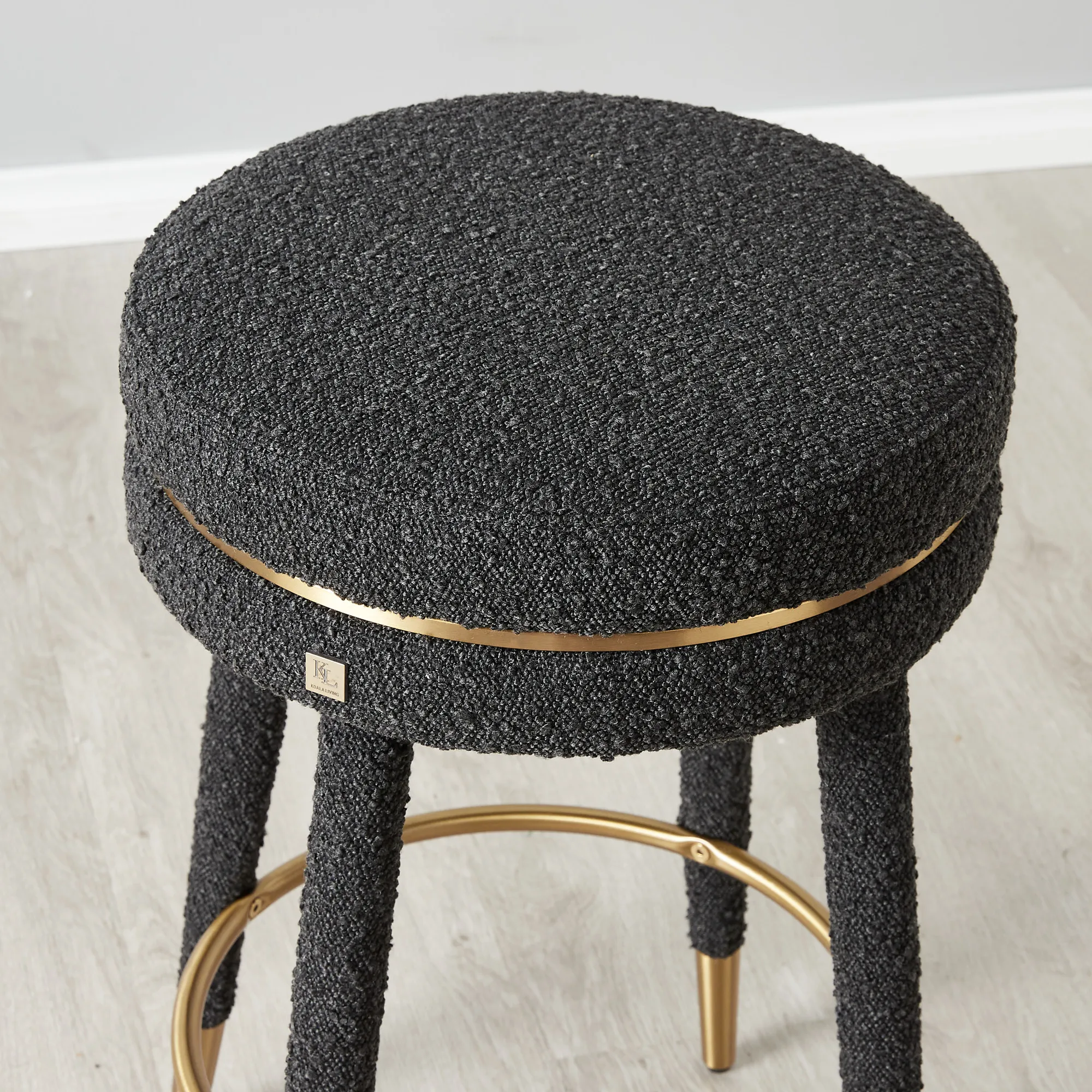 Sylvie Black Boucle 67cm Counter Stool