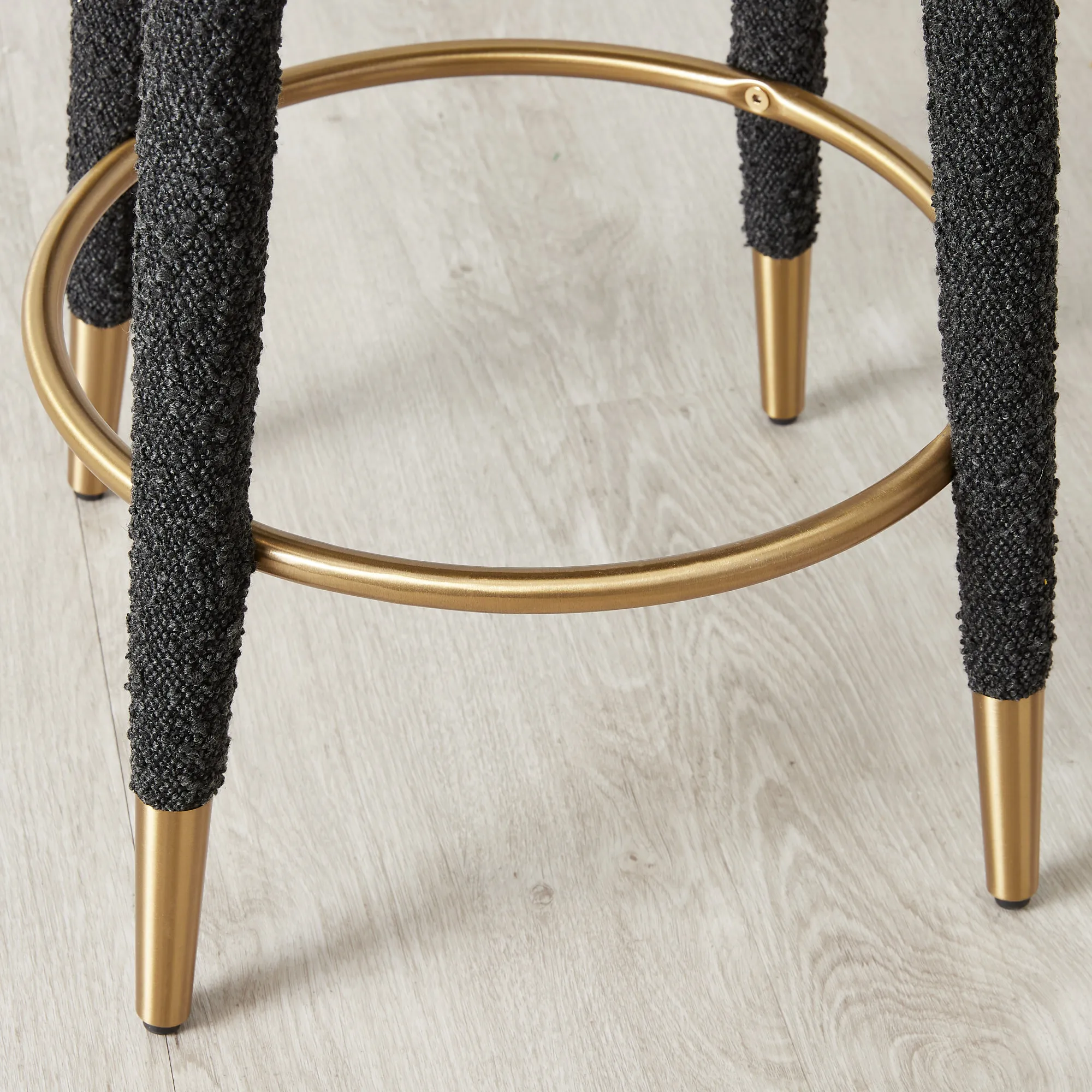 Sylvie Black Boucle 67cm Counter Stool