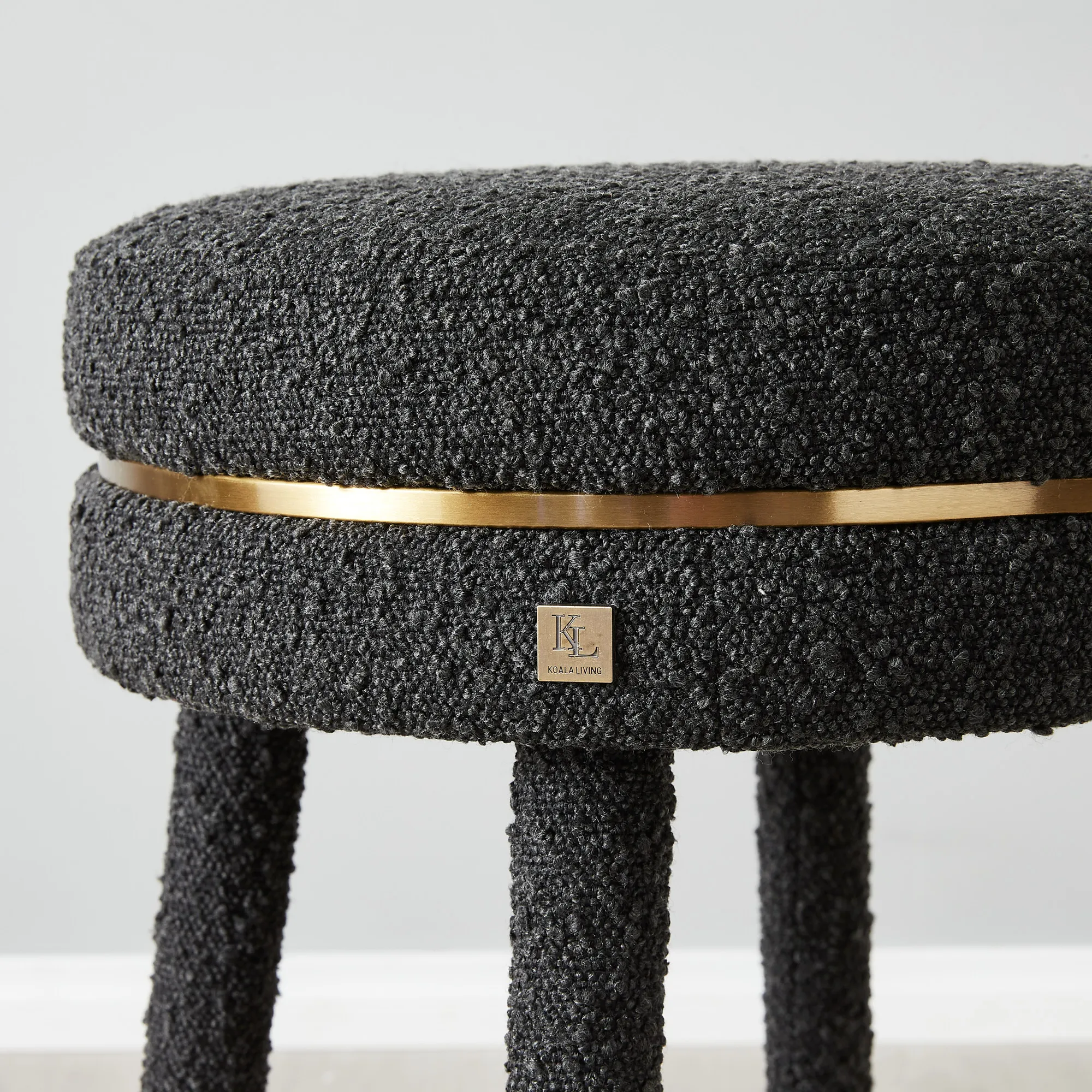 Sylvie Black Boucle 67cm Counter Stool