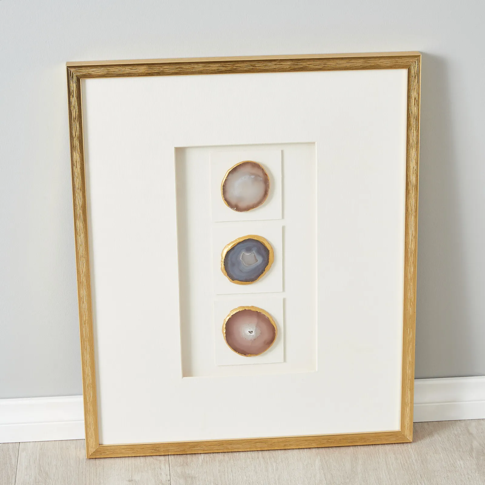 Bronte Agate Shadow Box With Golden Frame