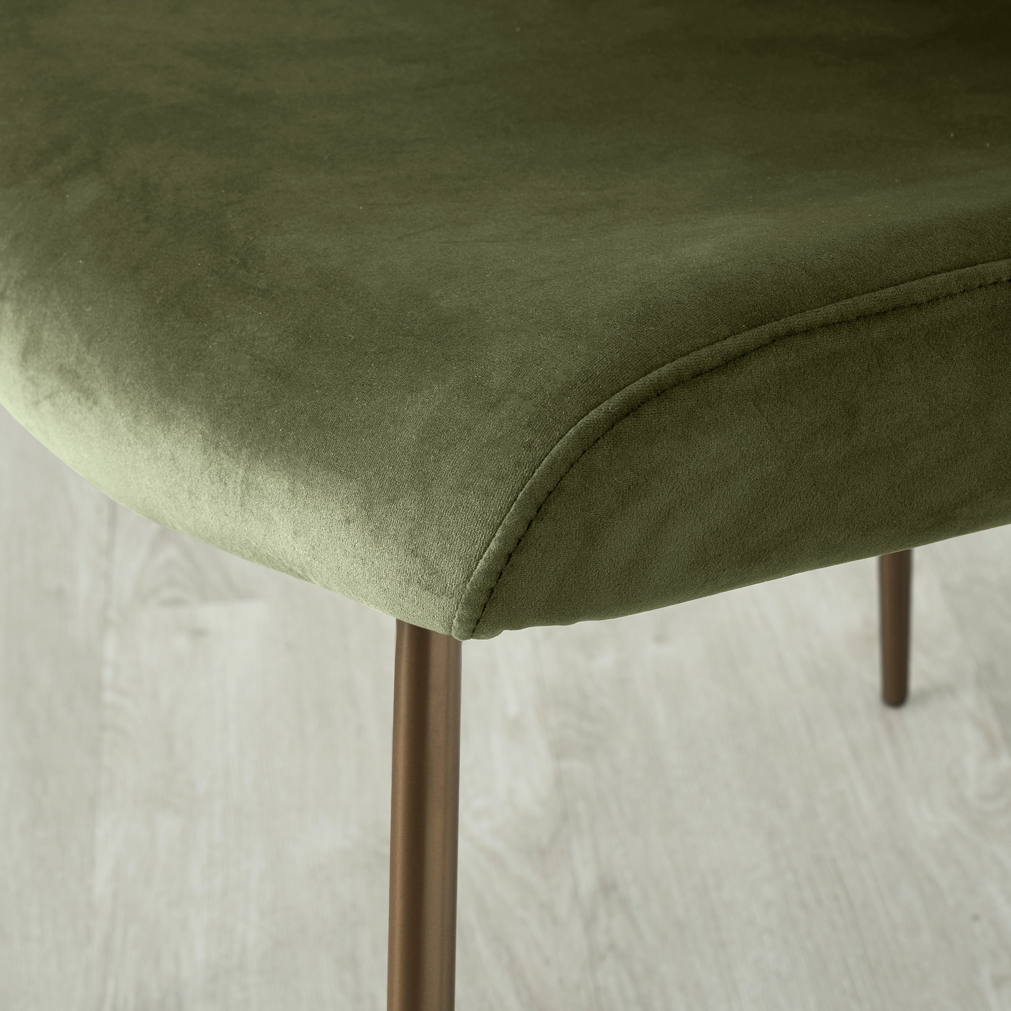 Hailey Olive Green Velvet 67 cm Counter Stool - Bronze Legs