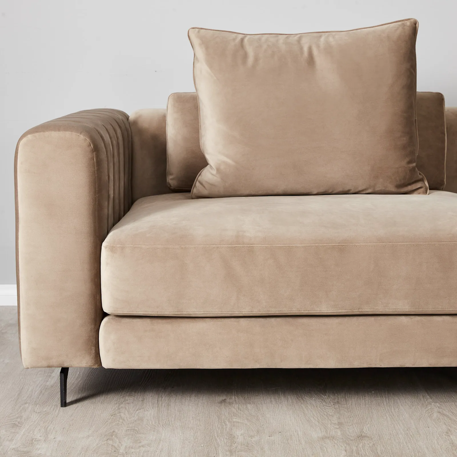 Jordan Beige Velvet Corner Sofa