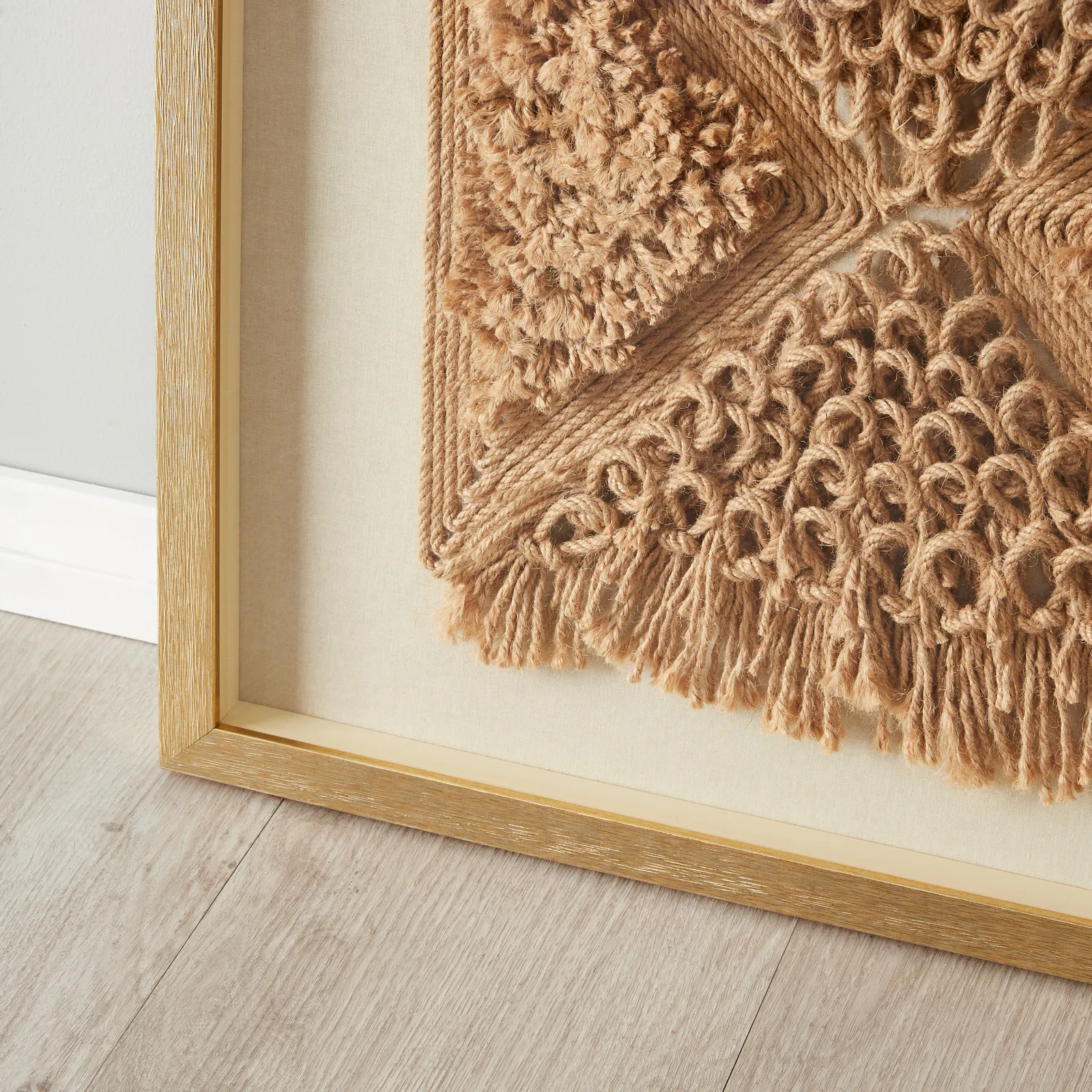 Insurgent Hemp Rope Shadow Box with Golden Frame