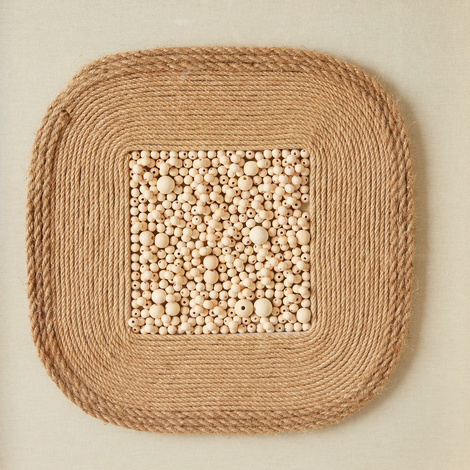 Surrounded Hemp Rope Shadow Box with Golden Frame | Koala Living