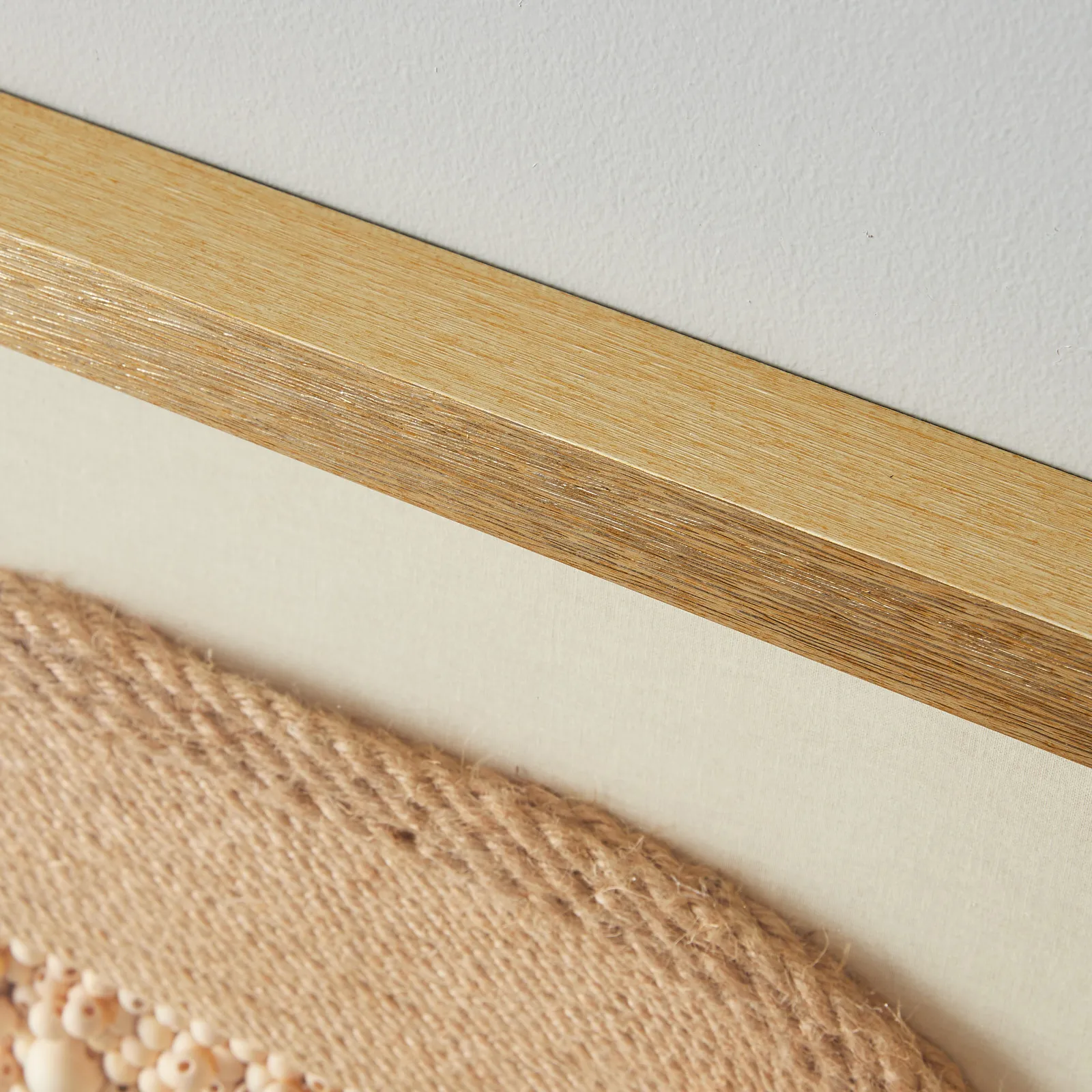 Serendipity Hemp Rope Shadow Box with Golden Frame