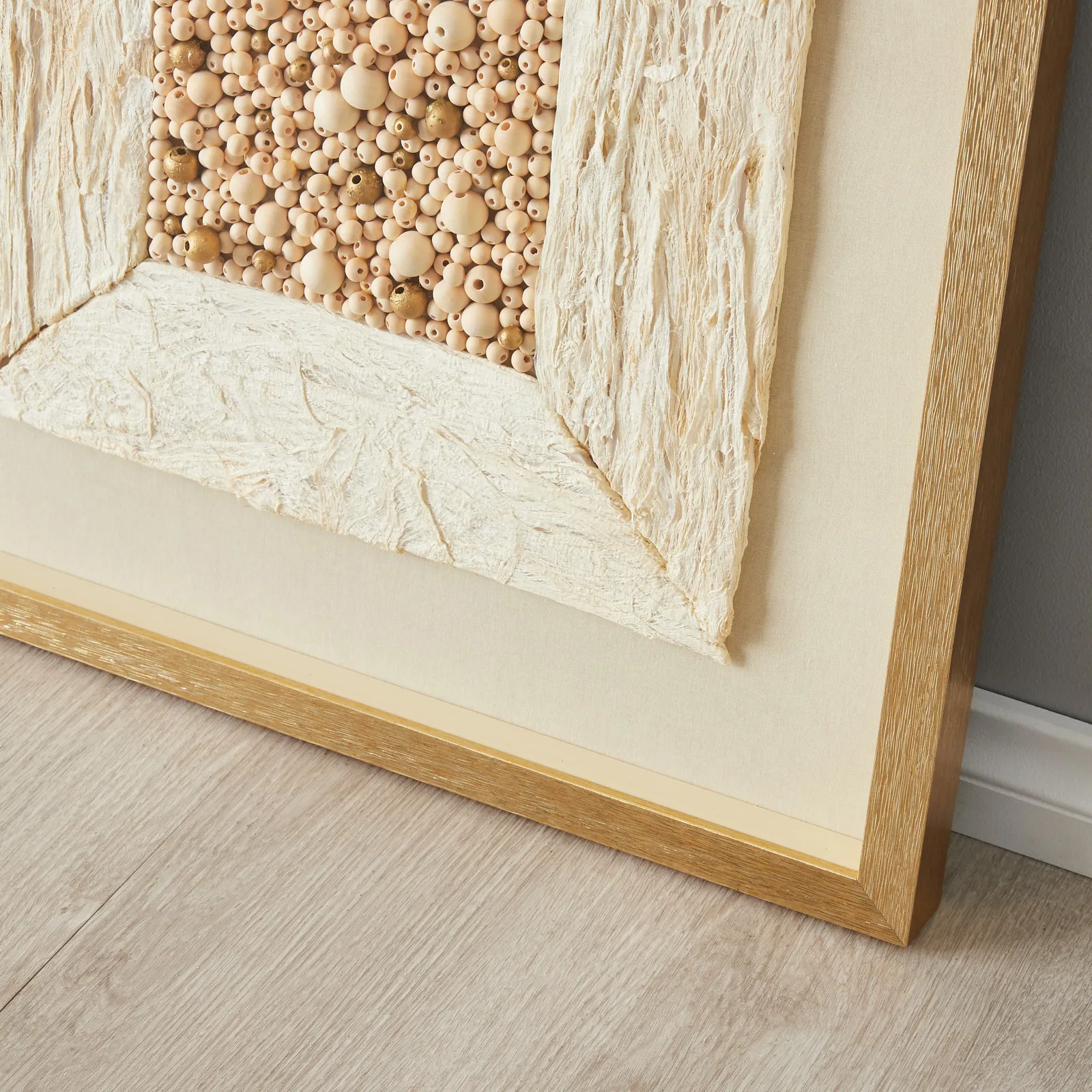 Closure Paper Pulp Shadow Box with Golden Frame | Koala Living