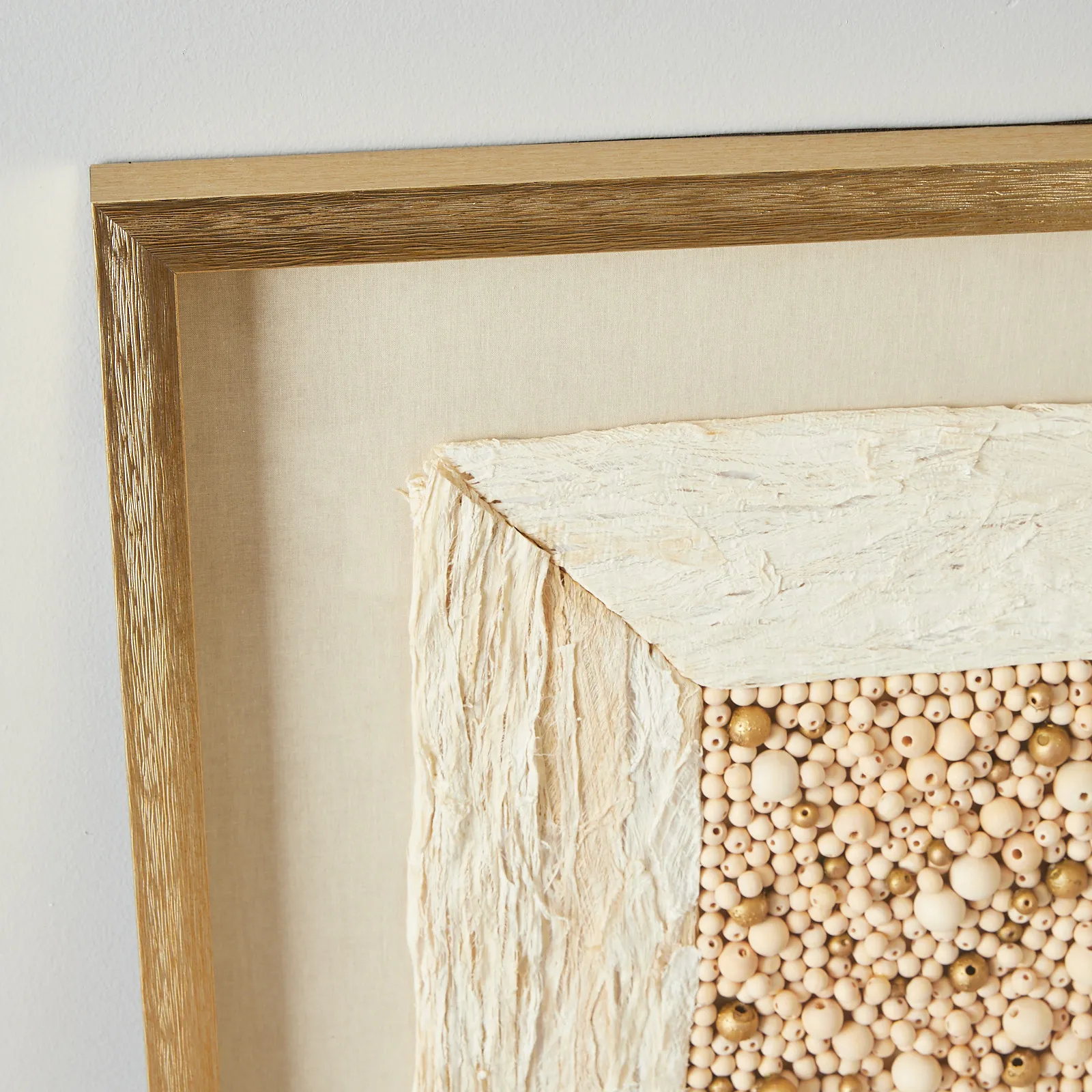 Closure Paper Pulp Shadow Box with Golden Frame | Koala Living