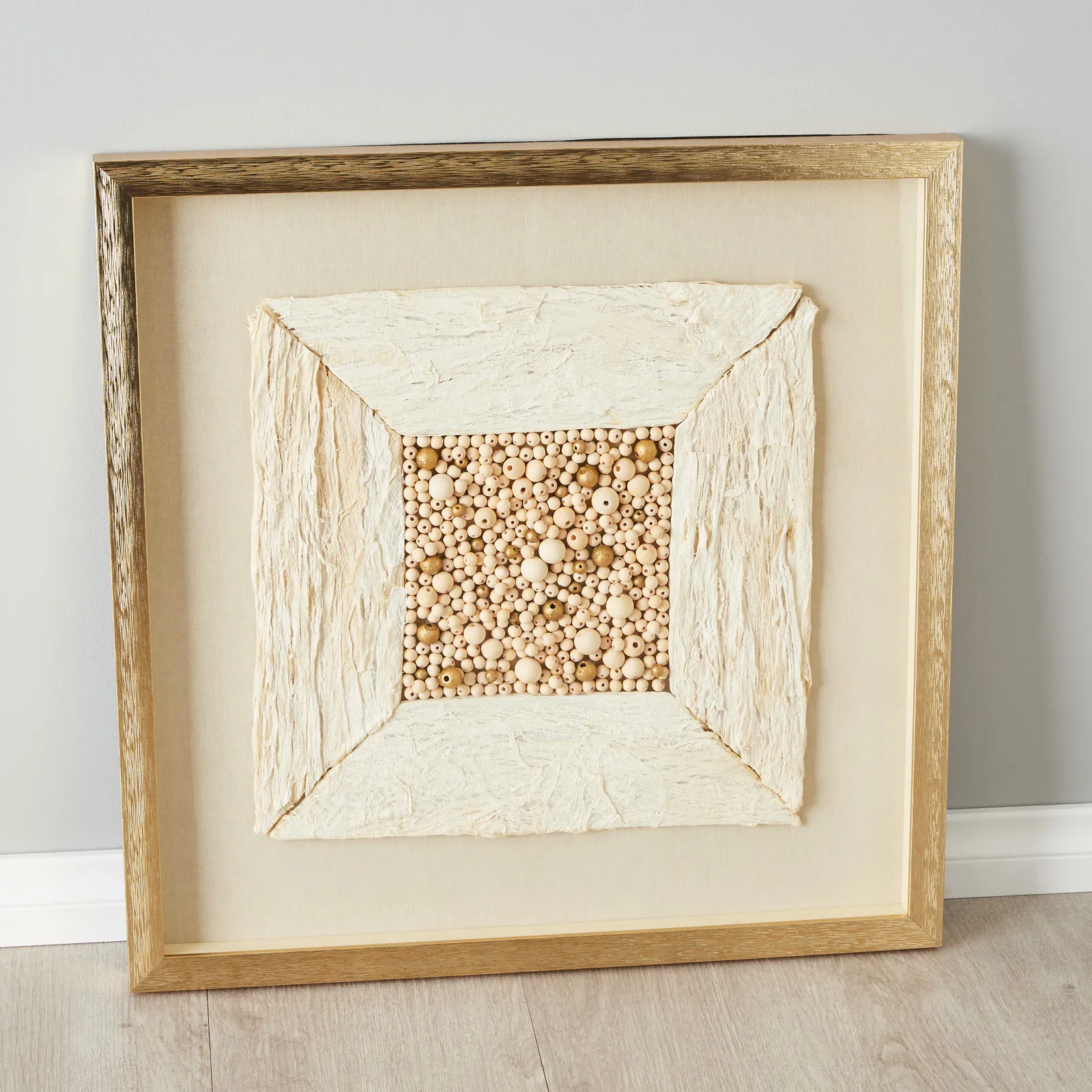 Closure Paper Pulp Shadow Box with Golden Frame | Koala Living
