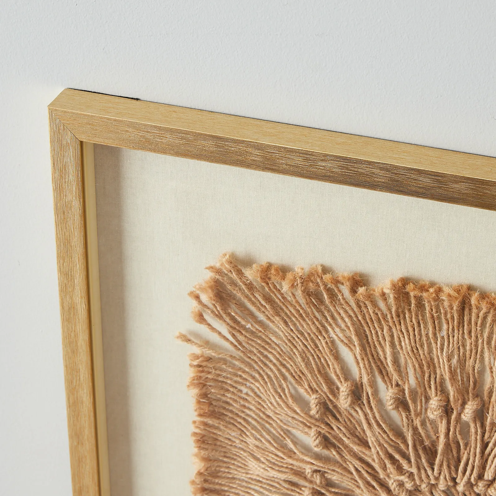 Quadrate Hemp Rope Shadow Box with Golden Frame