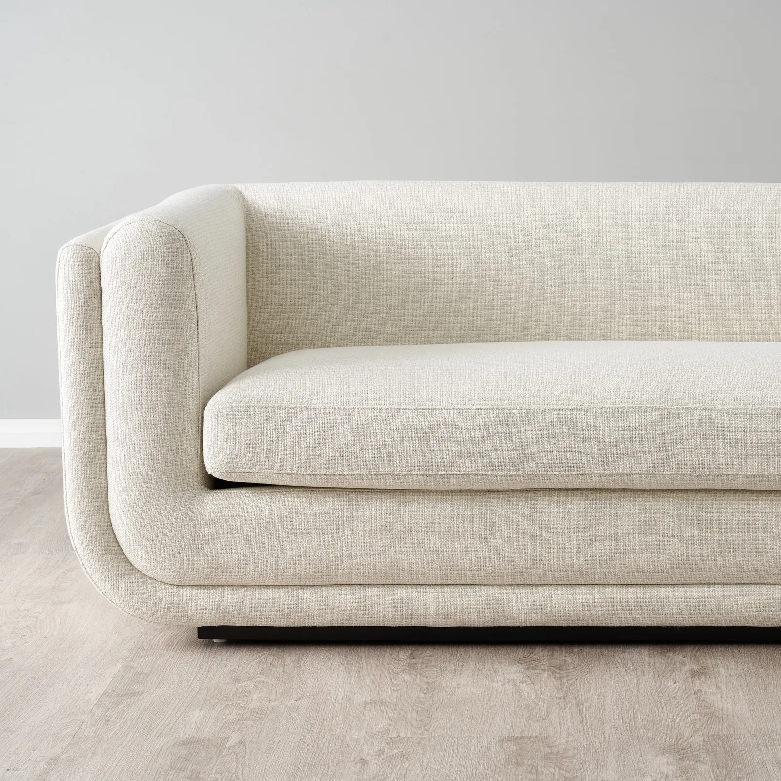 Clementine Chestnut White Woven Fabric 3-Seater Sofa | Koala Living