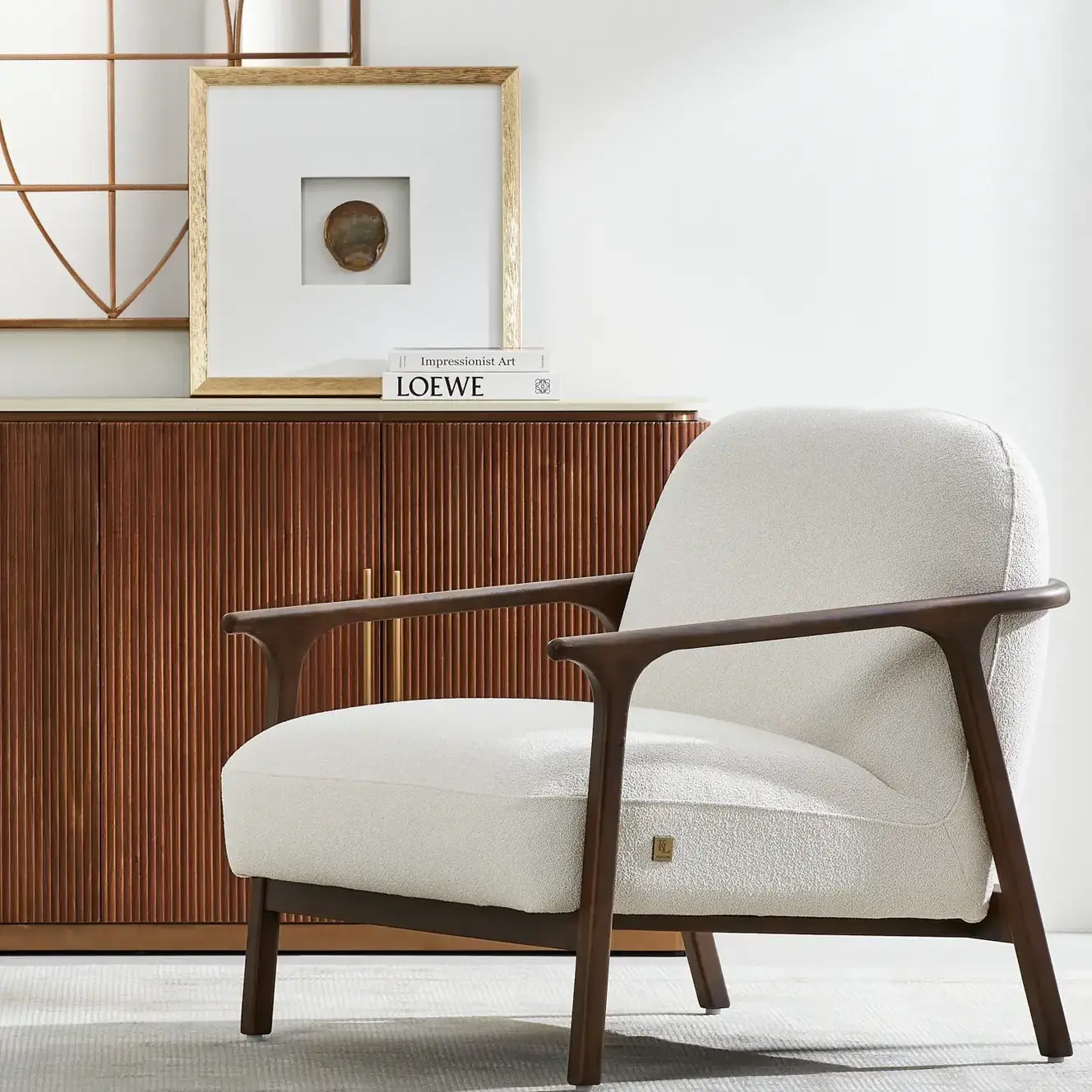 Delphine Chantilly White Fabric Occasional Chair