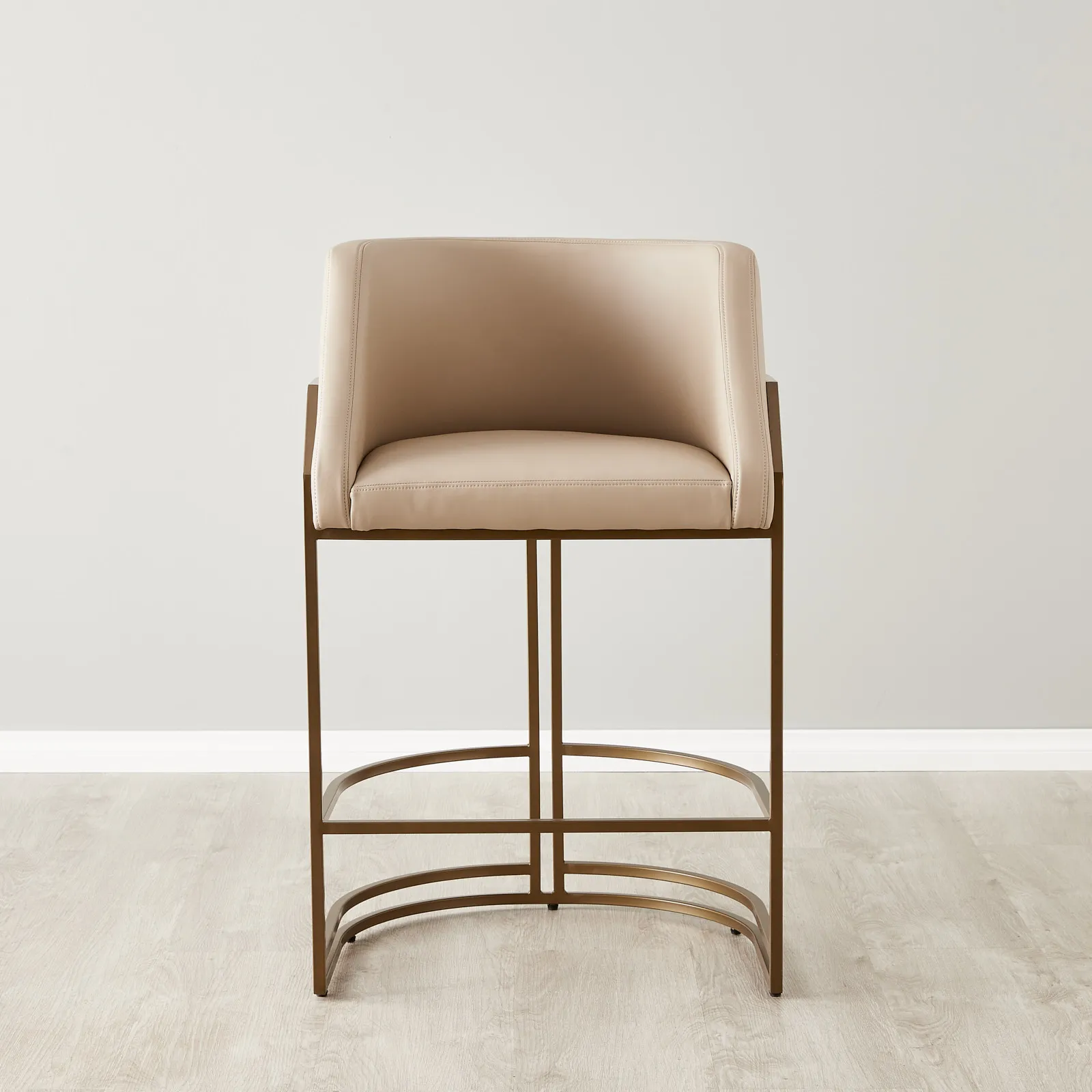 Laura Sand Beige Vegan Leather 67cm Counter Stool | Koala Living