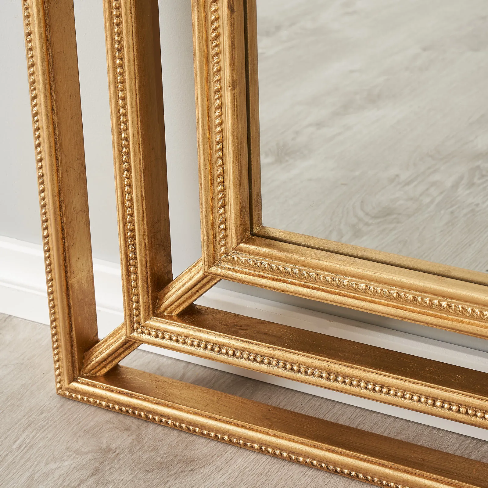 Sophia Antique Gold Square Wooden Mirror | Koala Living