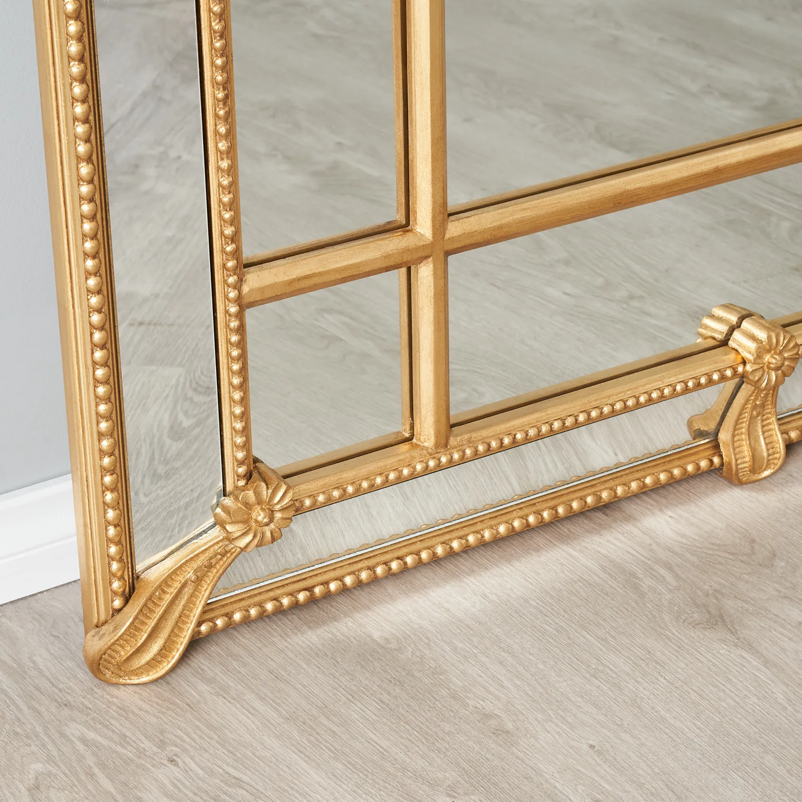 Von Antique Gold Rectangle Wooden Mirror 200x100cm