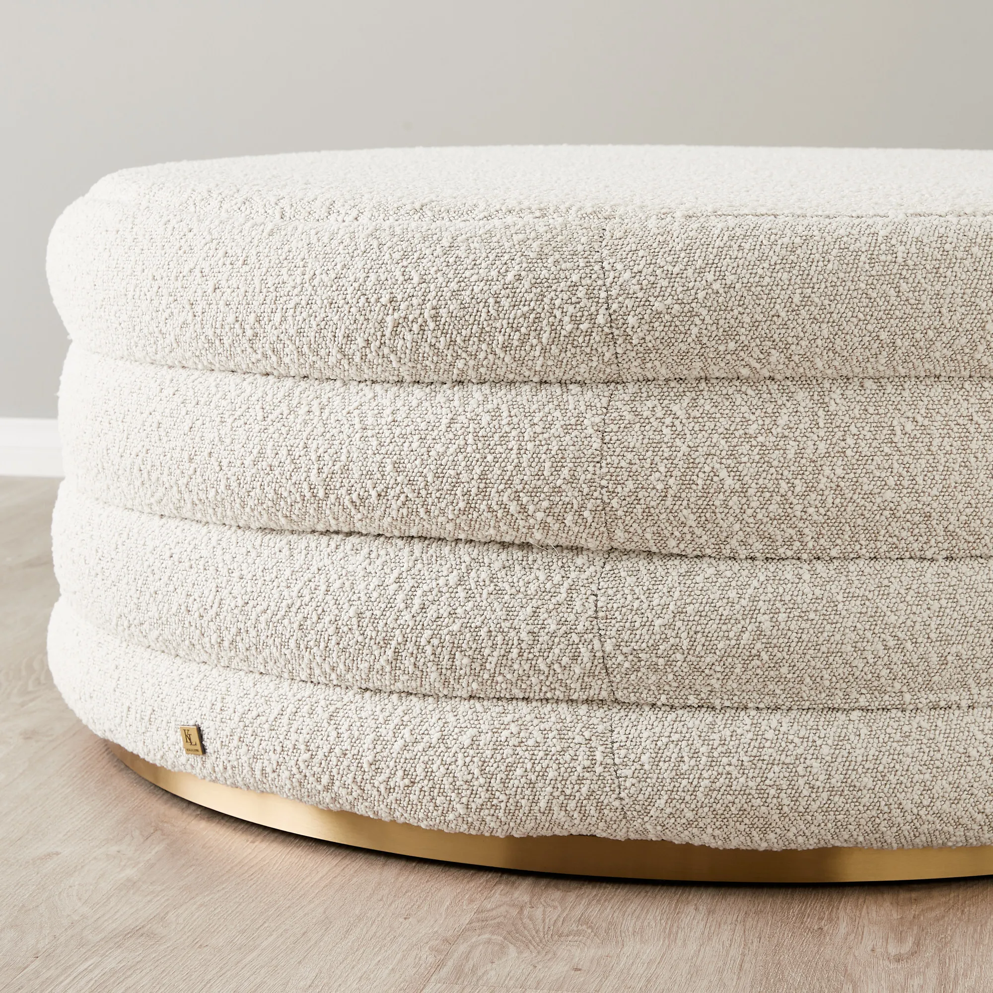 Megan Butter Cream Boucle 100cm Round Ottoman