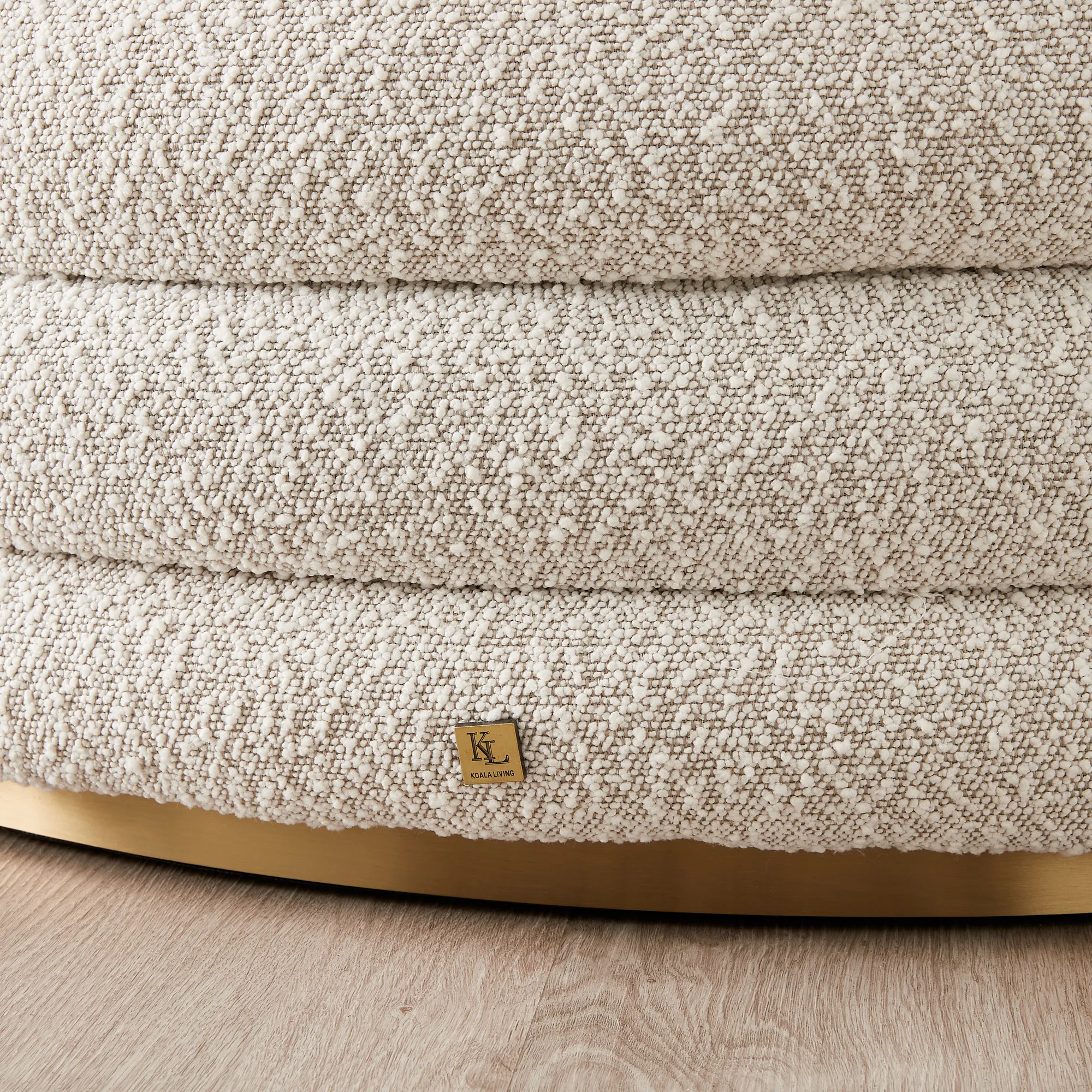 Megan Butter Cream Boucle 100cm Round Ottoman