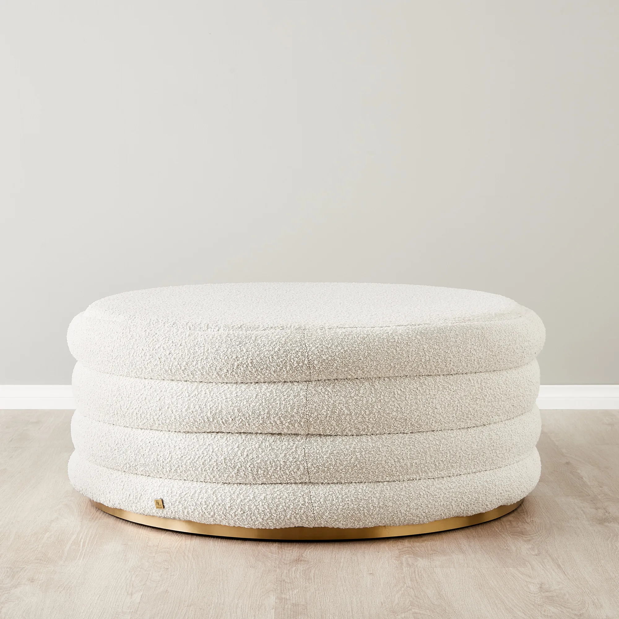 Megan Butter Cream Boucle 100cm Round Ottoman