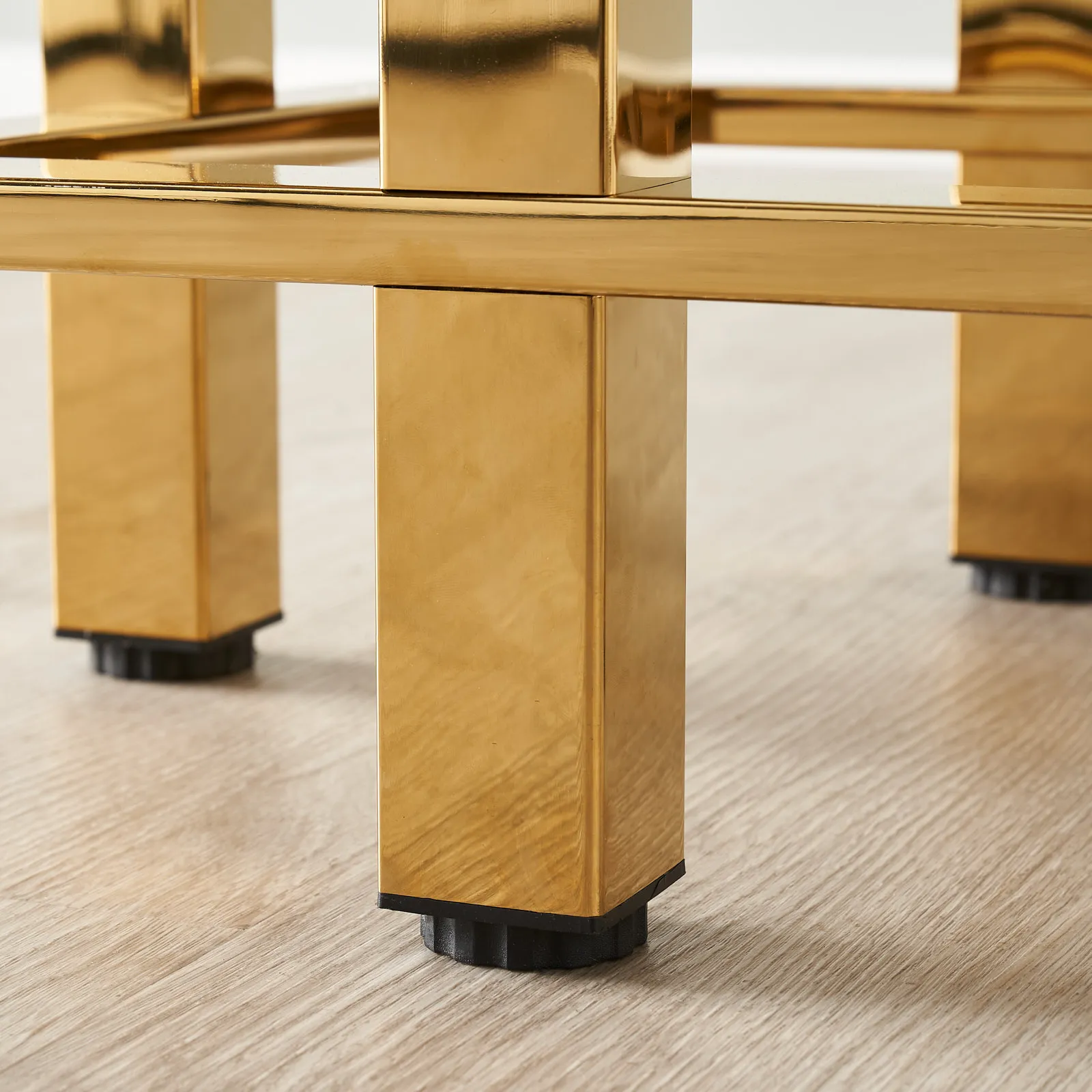 Clarette Gold Side Table - Clear Glass Top