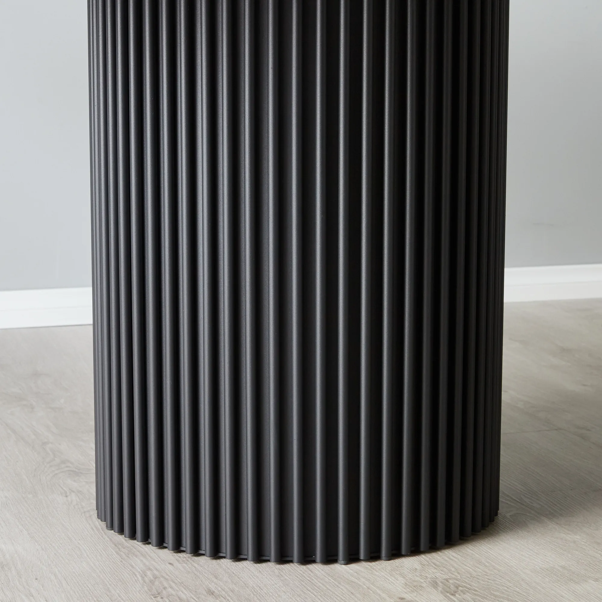 Archie White Sintered Stone Rectangular Dining Table - Matte Black Legs ...