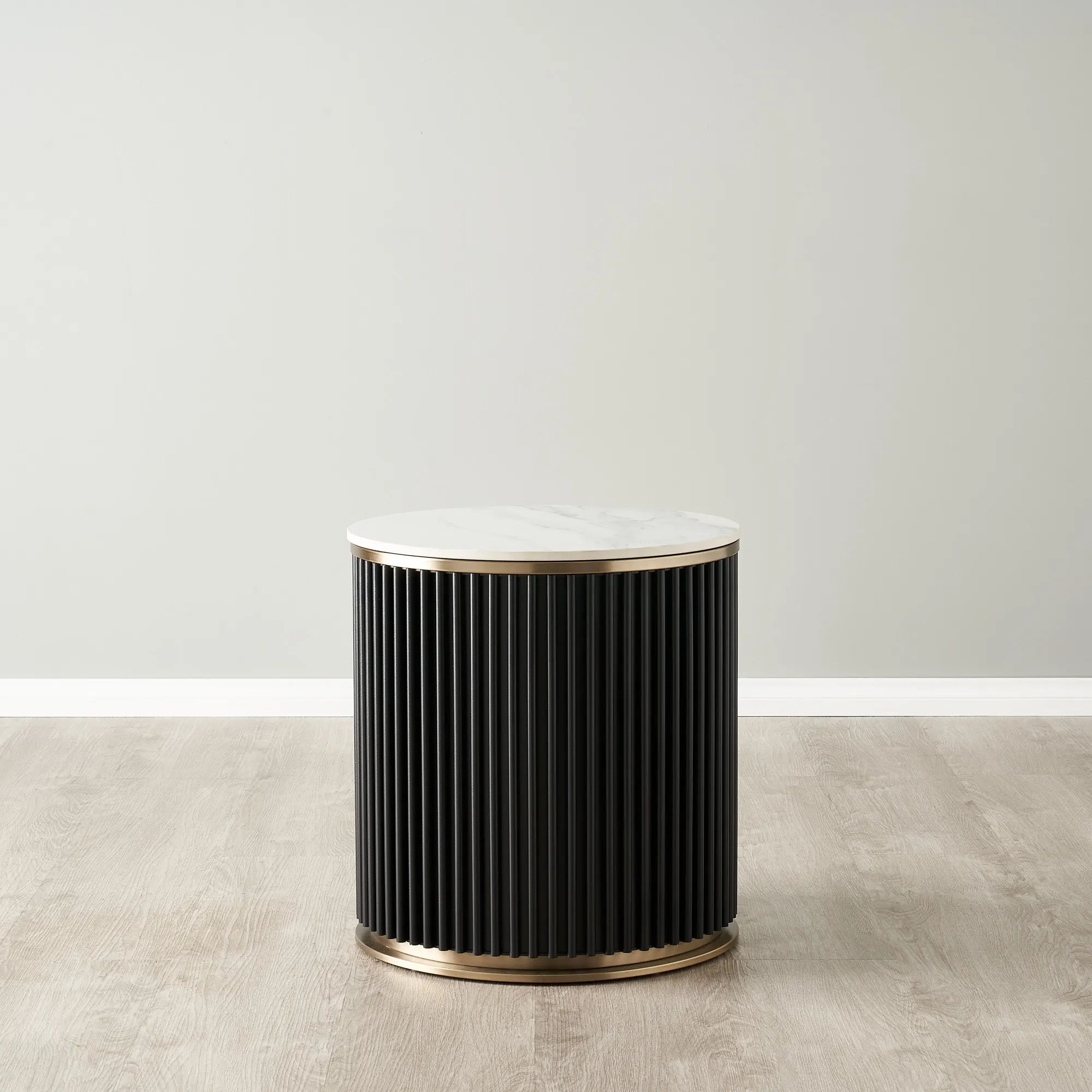 Archie White Sintered Stone Round Side Table