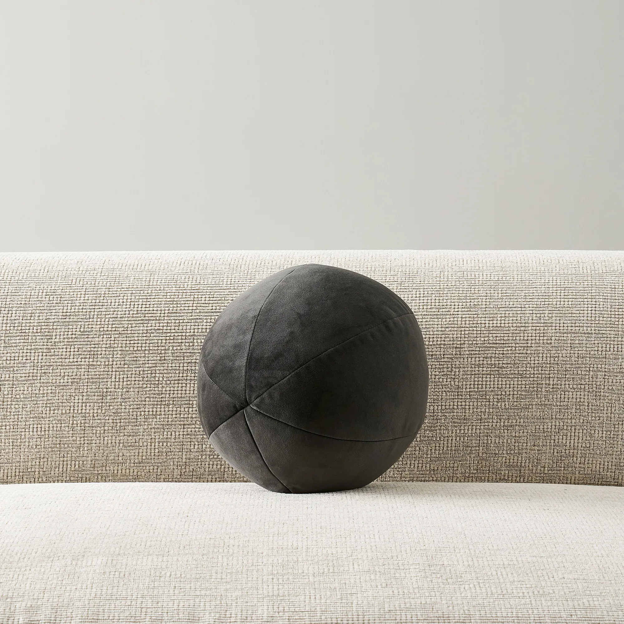 Alora Charcoal Velvet Ball Cushion 27cm
