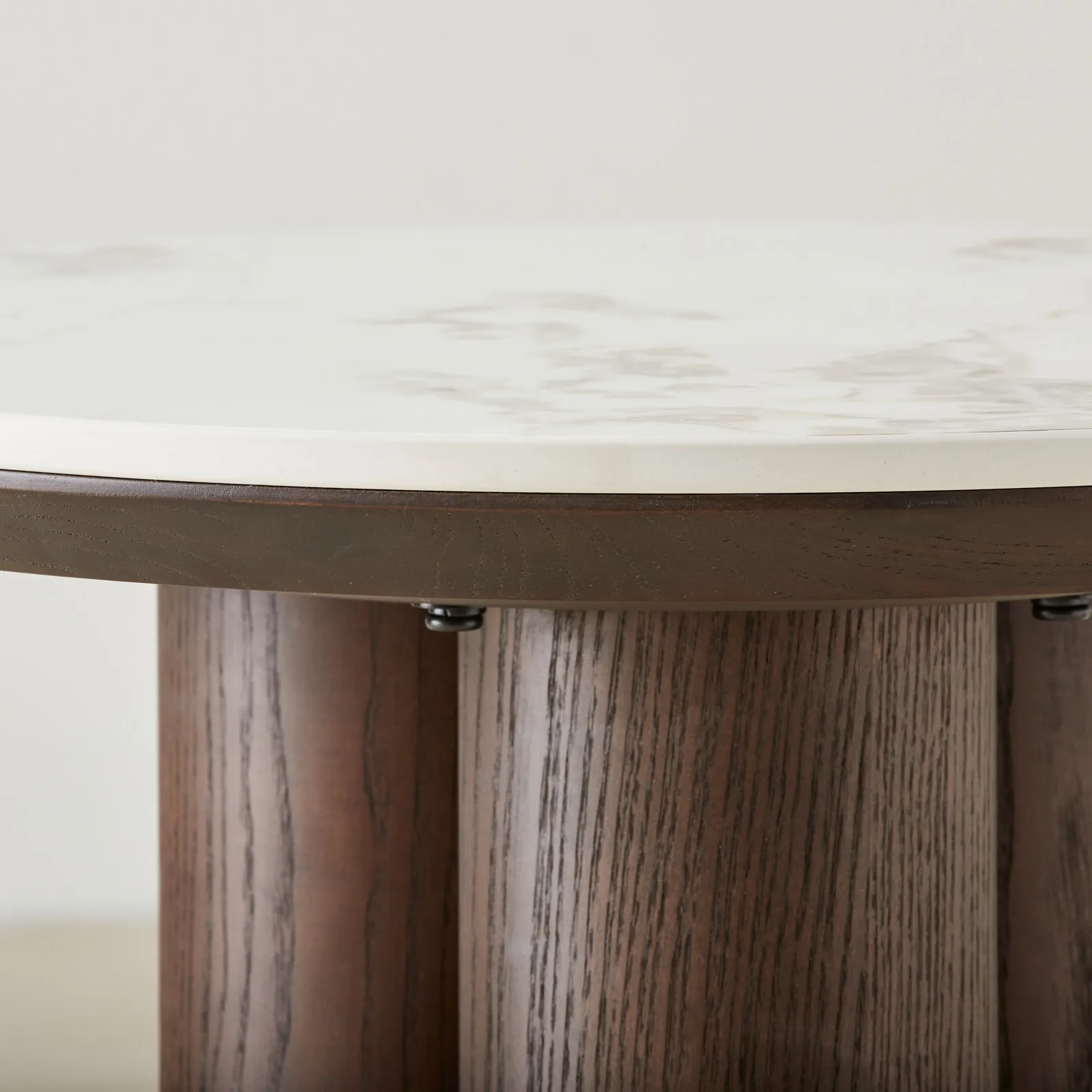 Terzetto Pandora Brown Sintered Stone Round Side Table - Dark Brown Ash ...