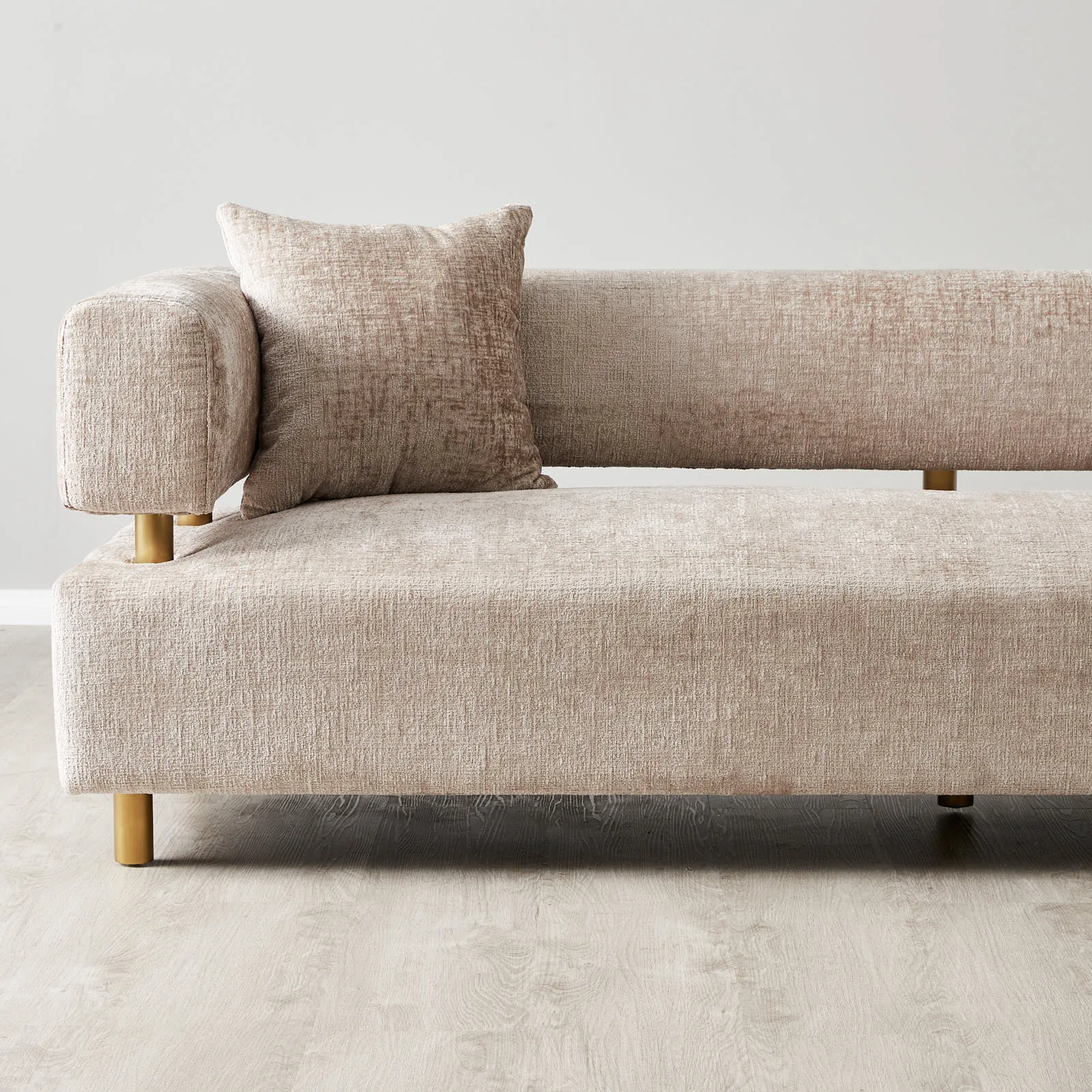 Malta II 3-Seater Beige Latte Chenille Fabric Sofa | Koala Living
