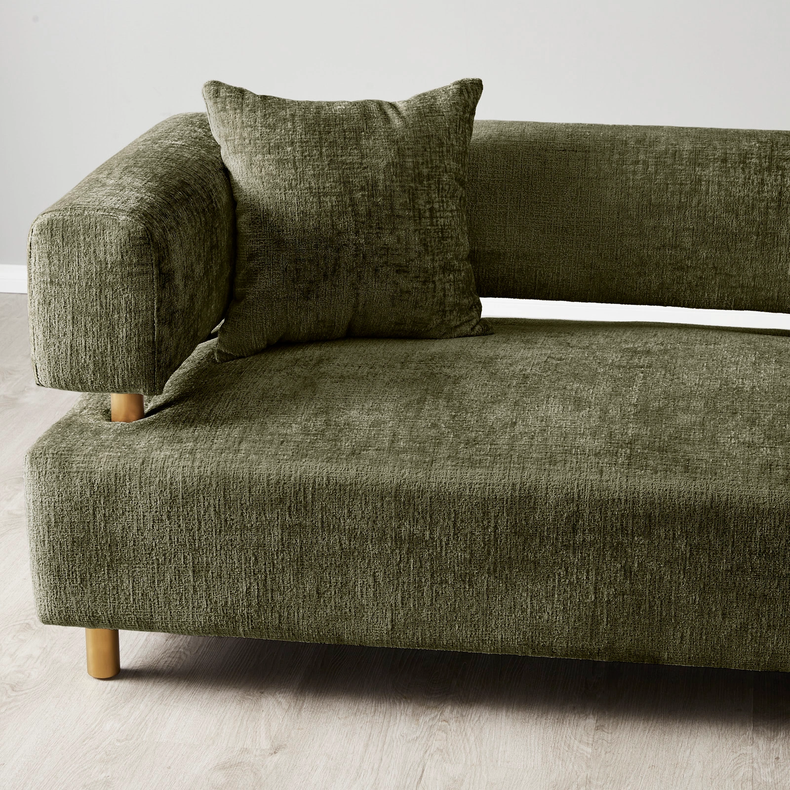 Malta II 3-Seater Green Chenille Fabric Sofa