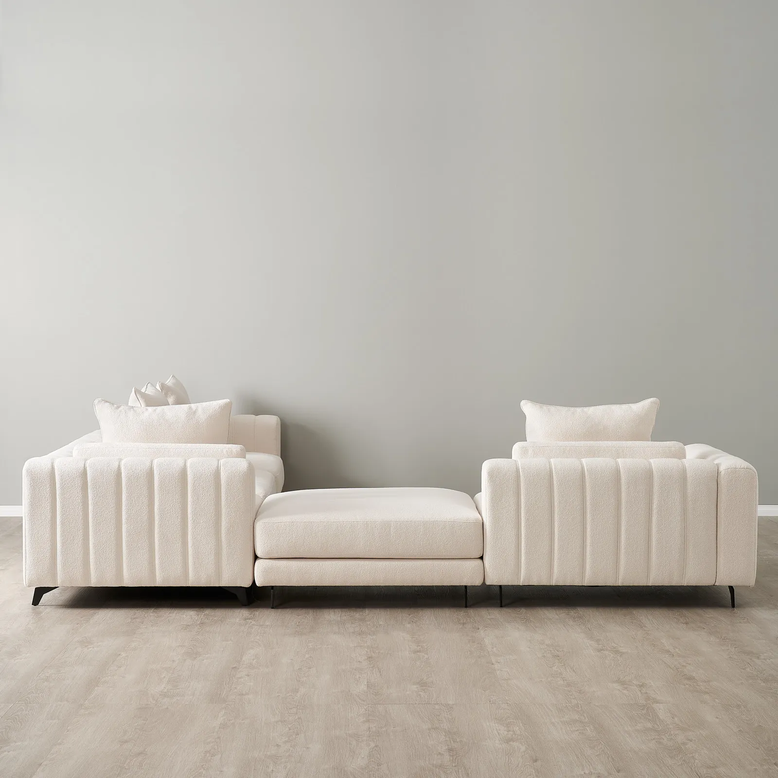 Jordan Chantilly White Fabric Corner Sofa