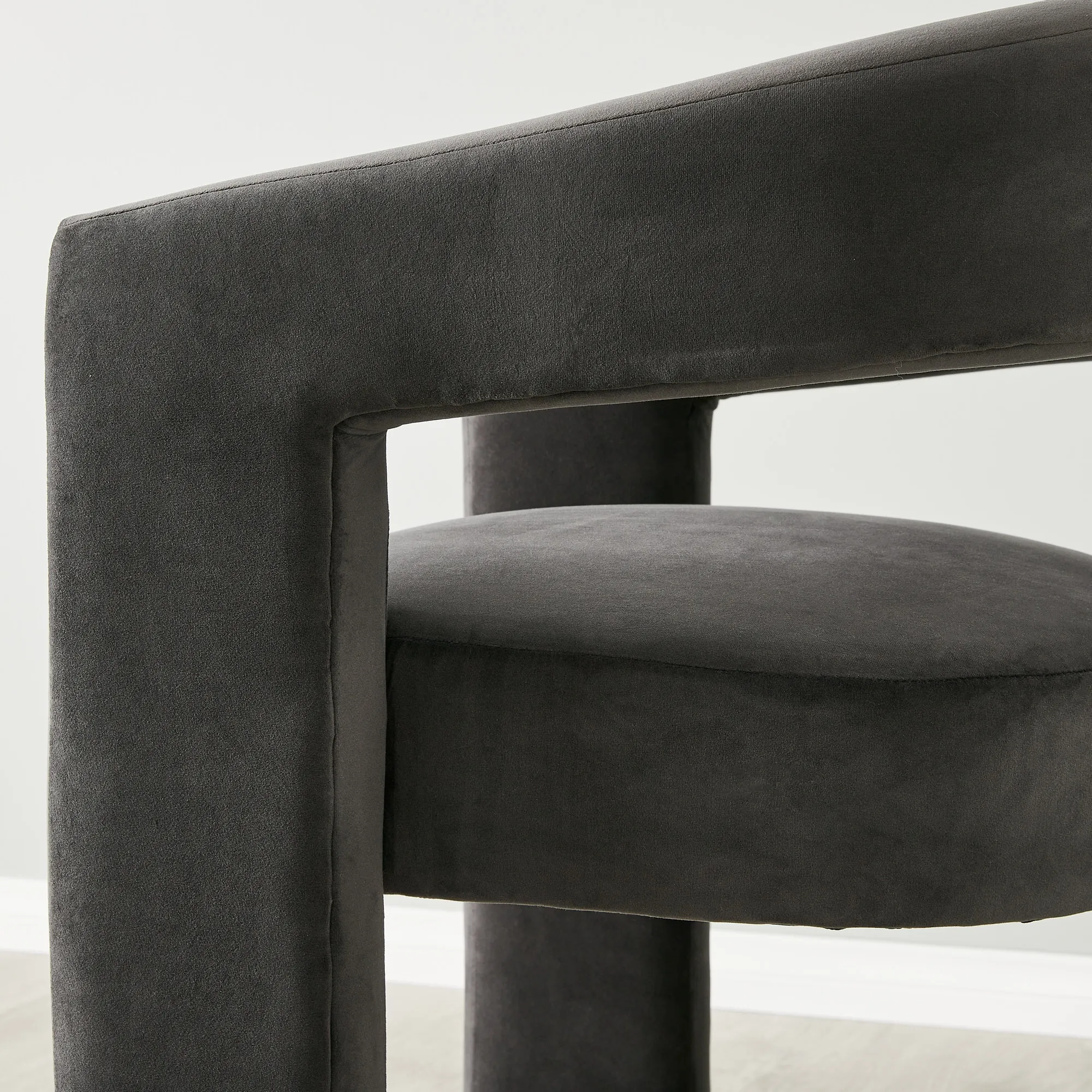 Sabrina II Charcoal Velvet Dining Chair