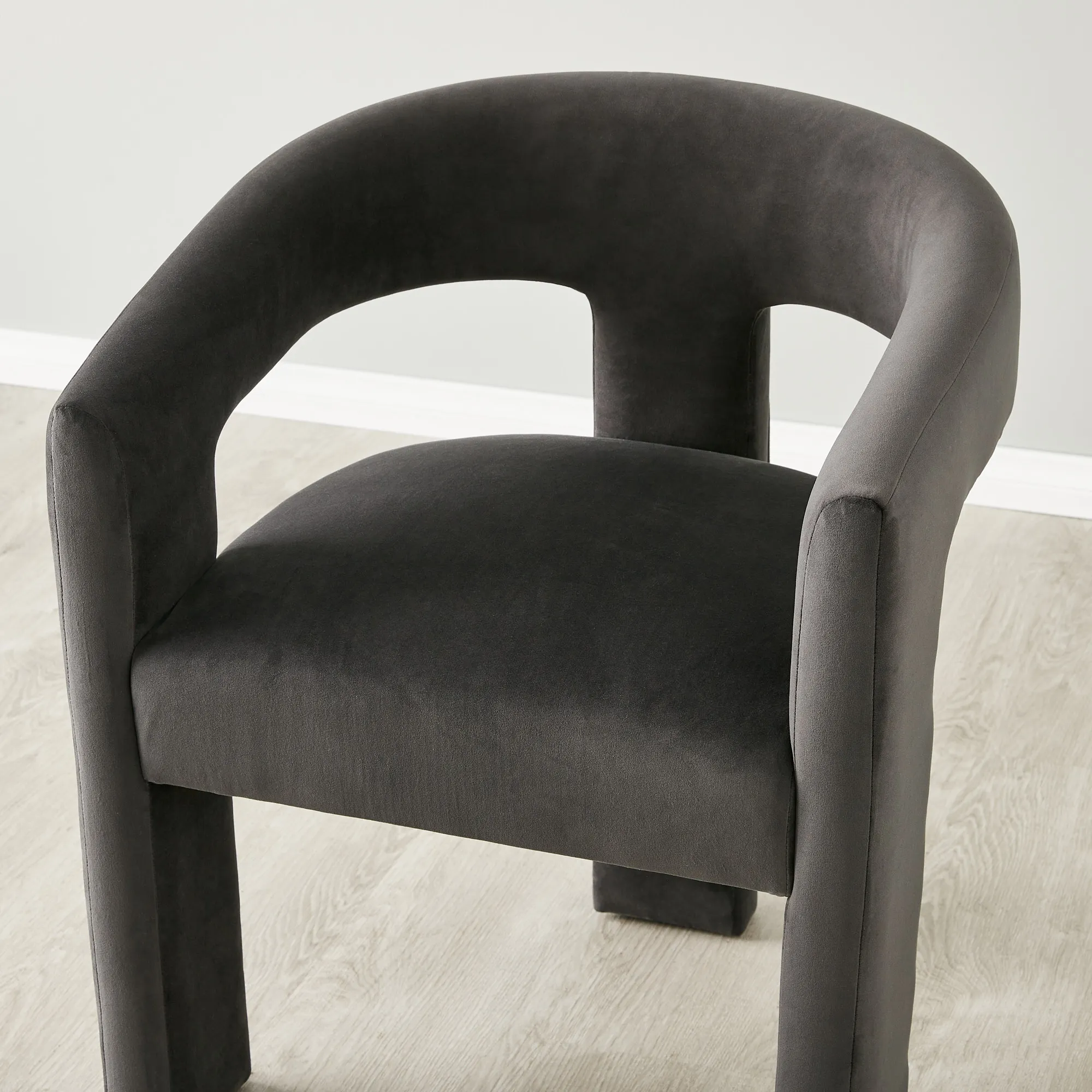 Sabrina II Charcoal Velvet Dining Chair