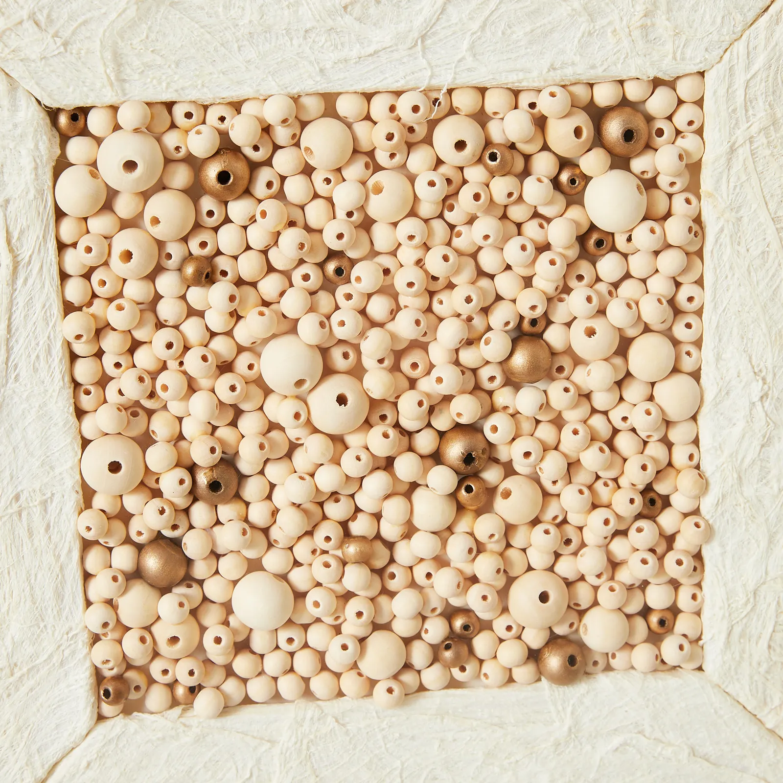 Closure Paper Pulp Shadow Box with Light Brown Frame