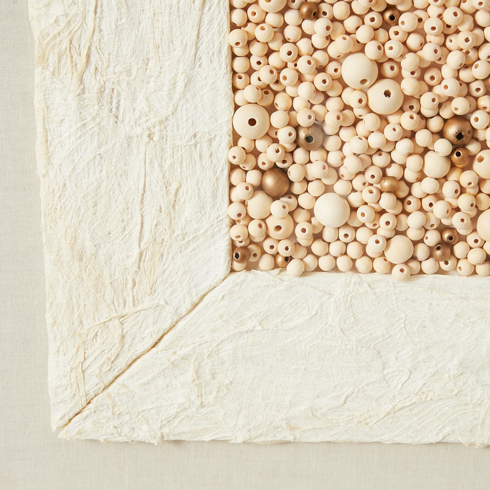 Closure Paper Pulp Shadow Box with Light Brown Frame