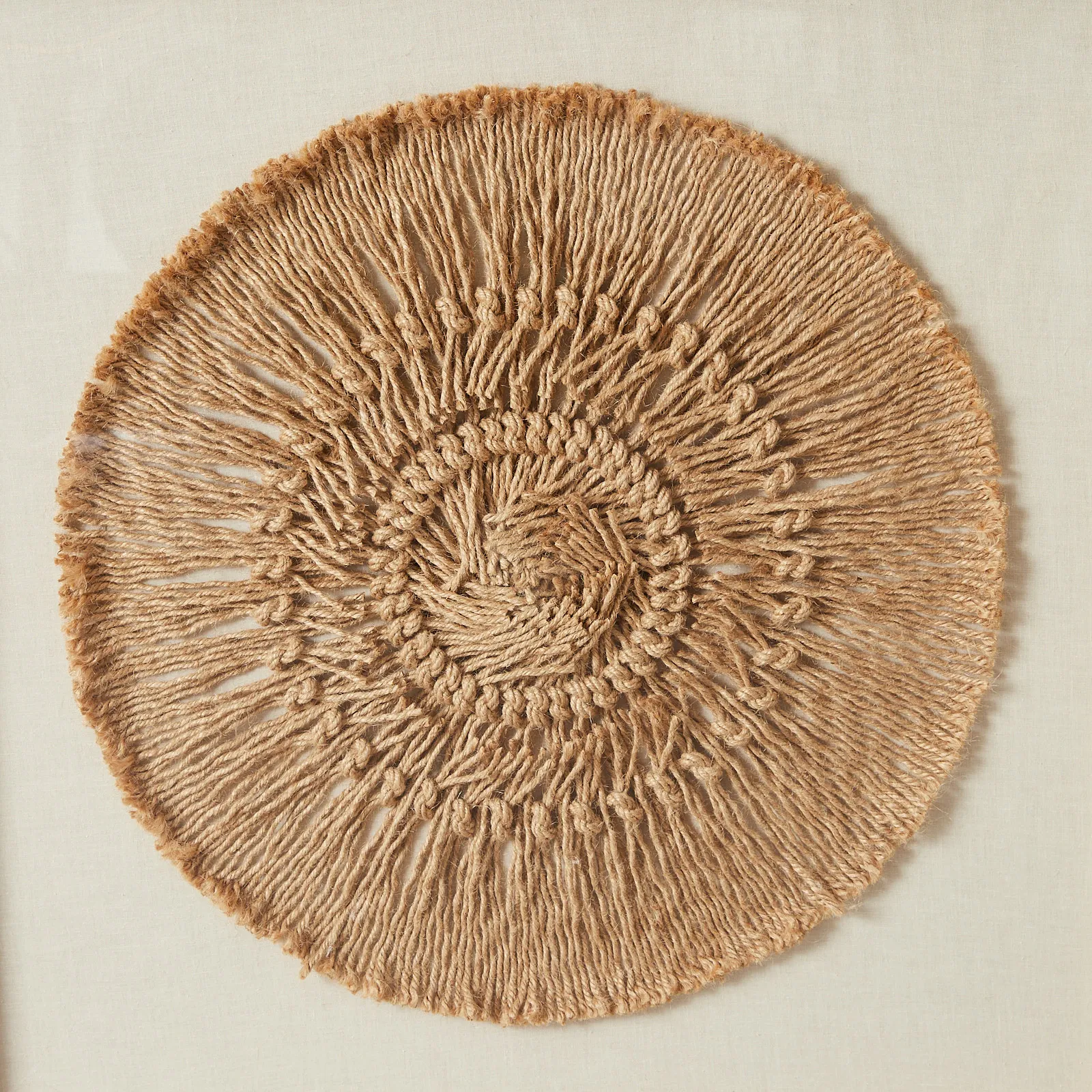 Cycles Hemp Rope Shadow Box with Light Brown Frame