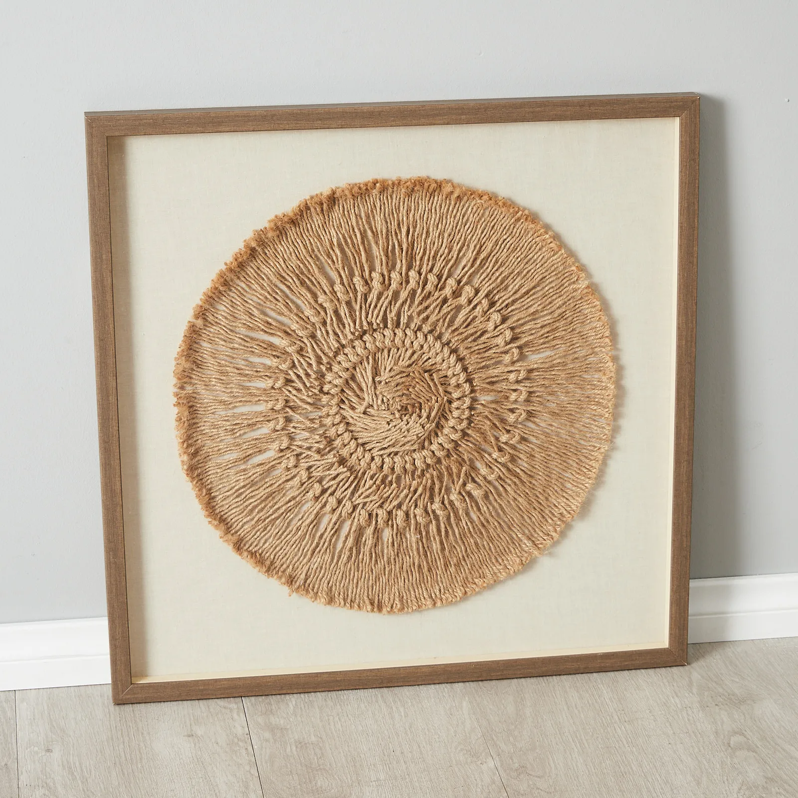Cycles Hemp Rope Shadow Box with Light Brown Frame
