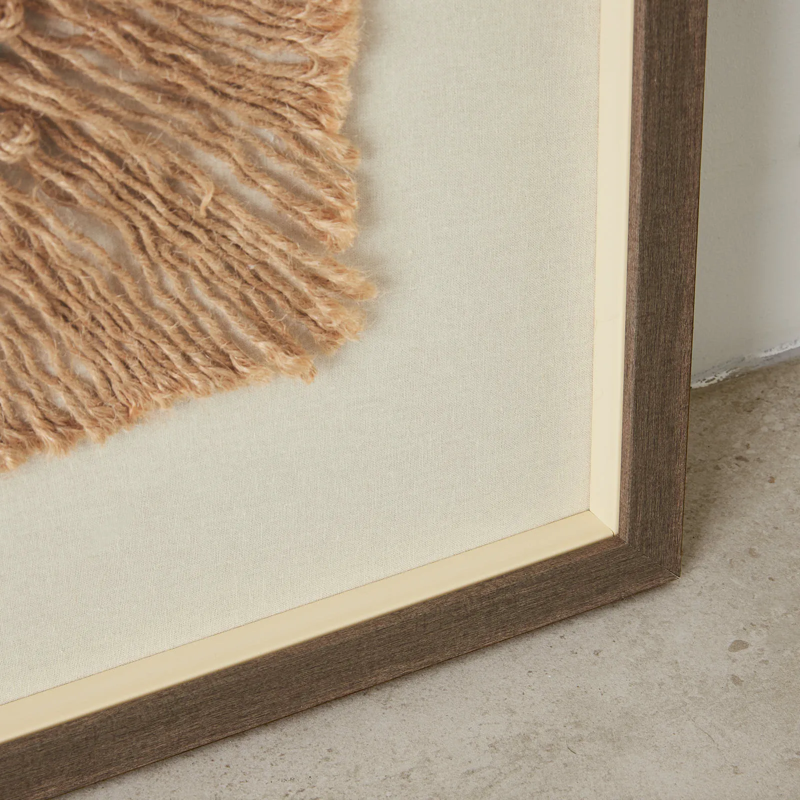 Quadrate Hemp Rope Shadow Box with Light Brown Frame