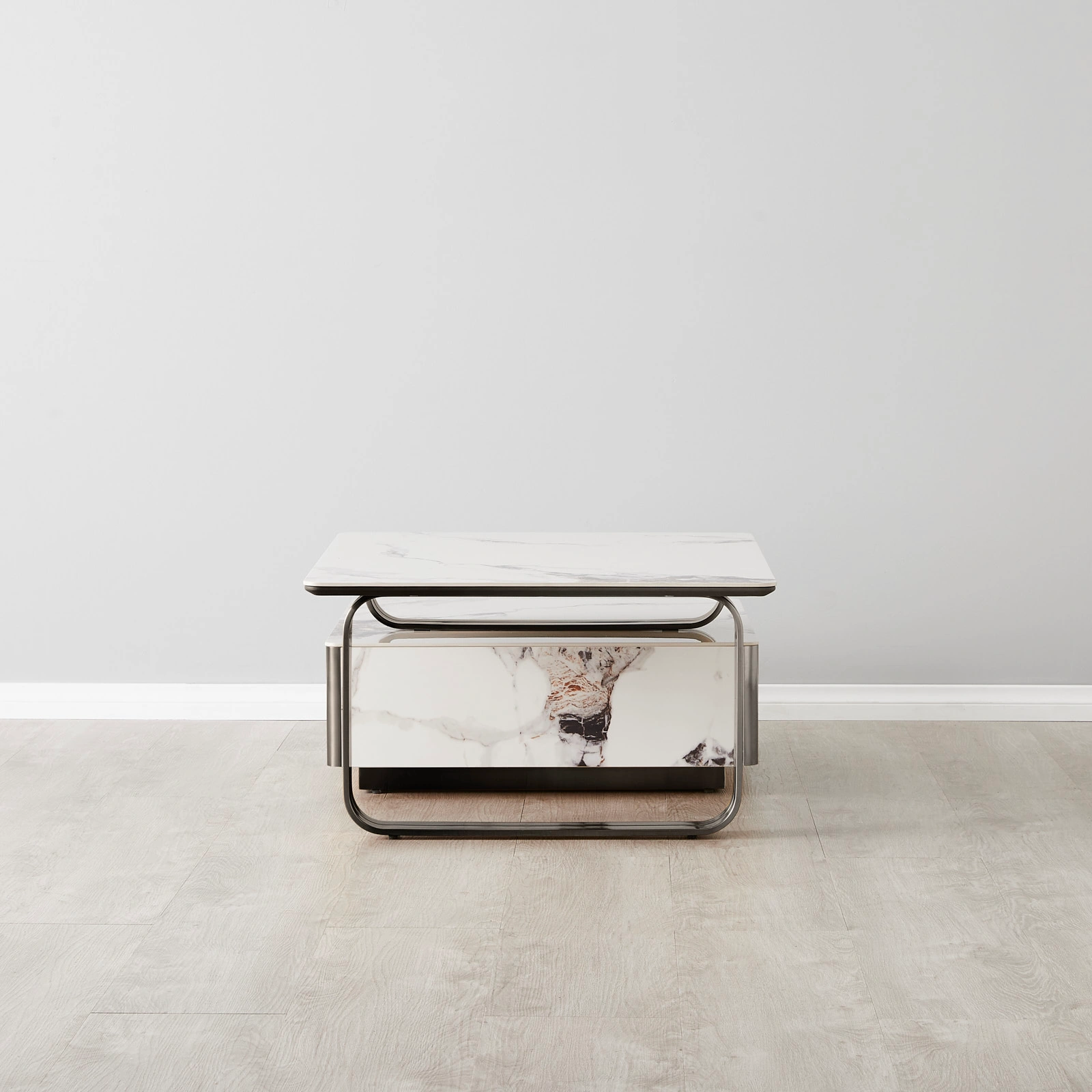 Marbella 2-Layered Cold Calacatta White Sintered Stone Coffee Table ...