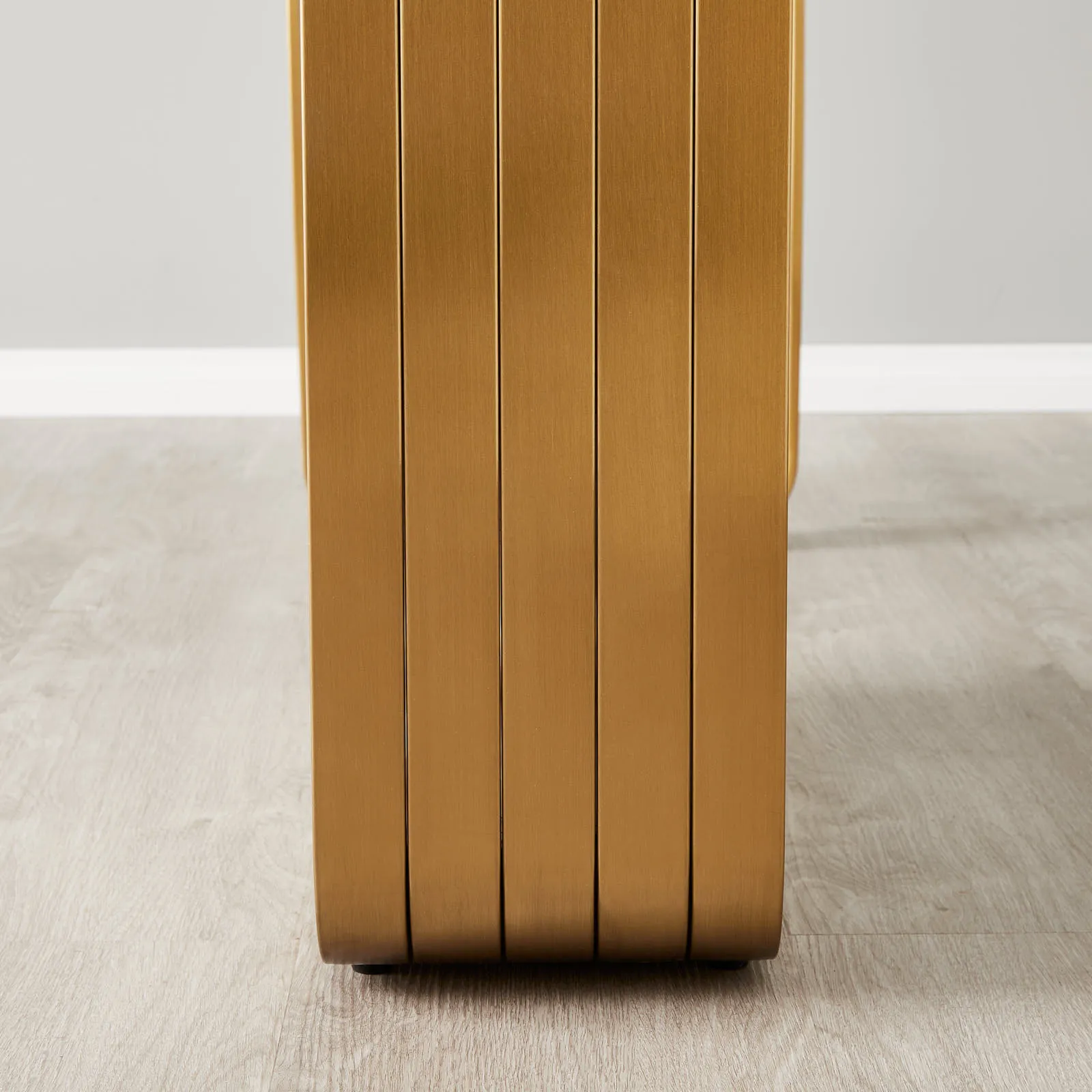 Marbella II Cold Calacatta White Sintered Stone Console Table - Brushed ...