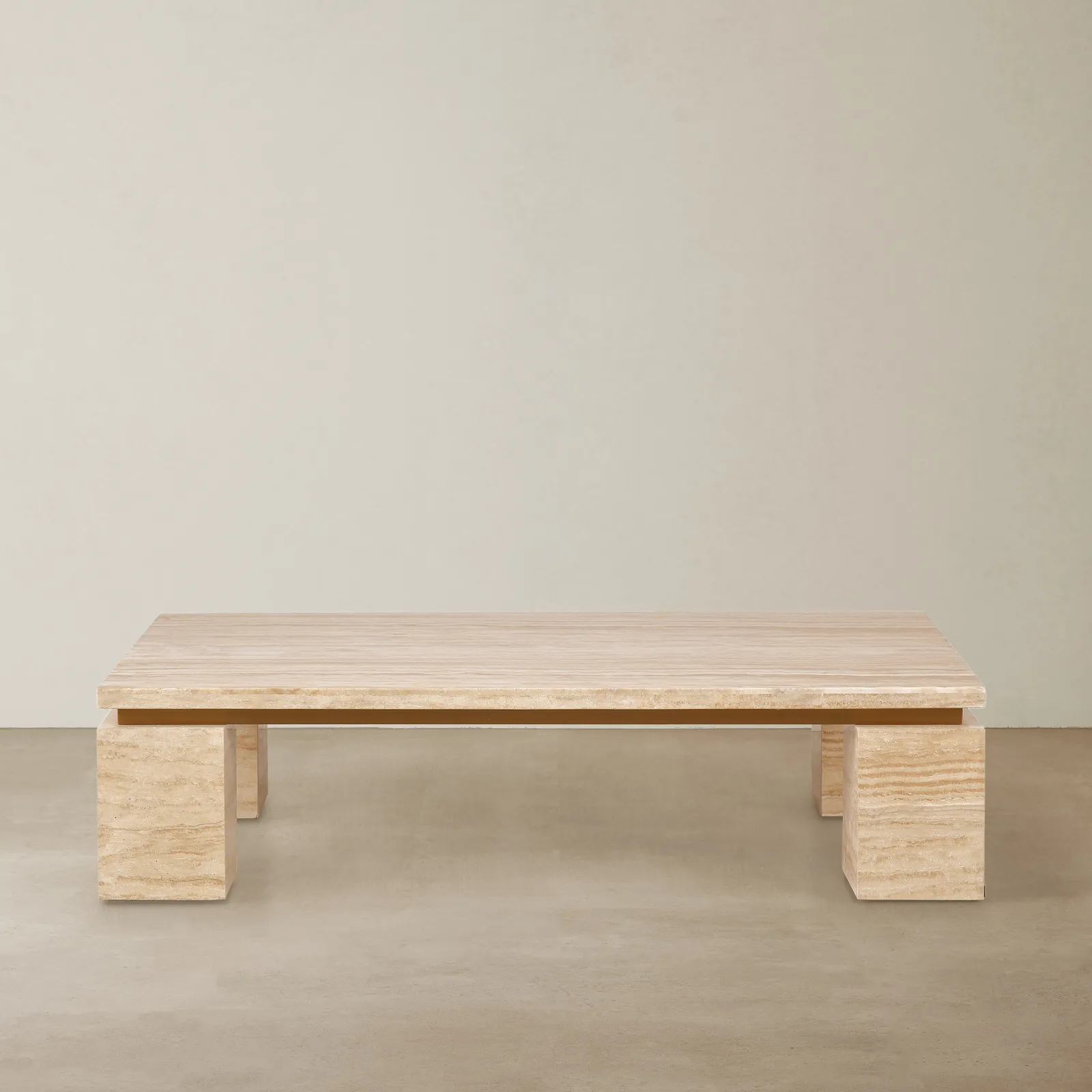 Monolith Natural Cream Travertine Coffee Table