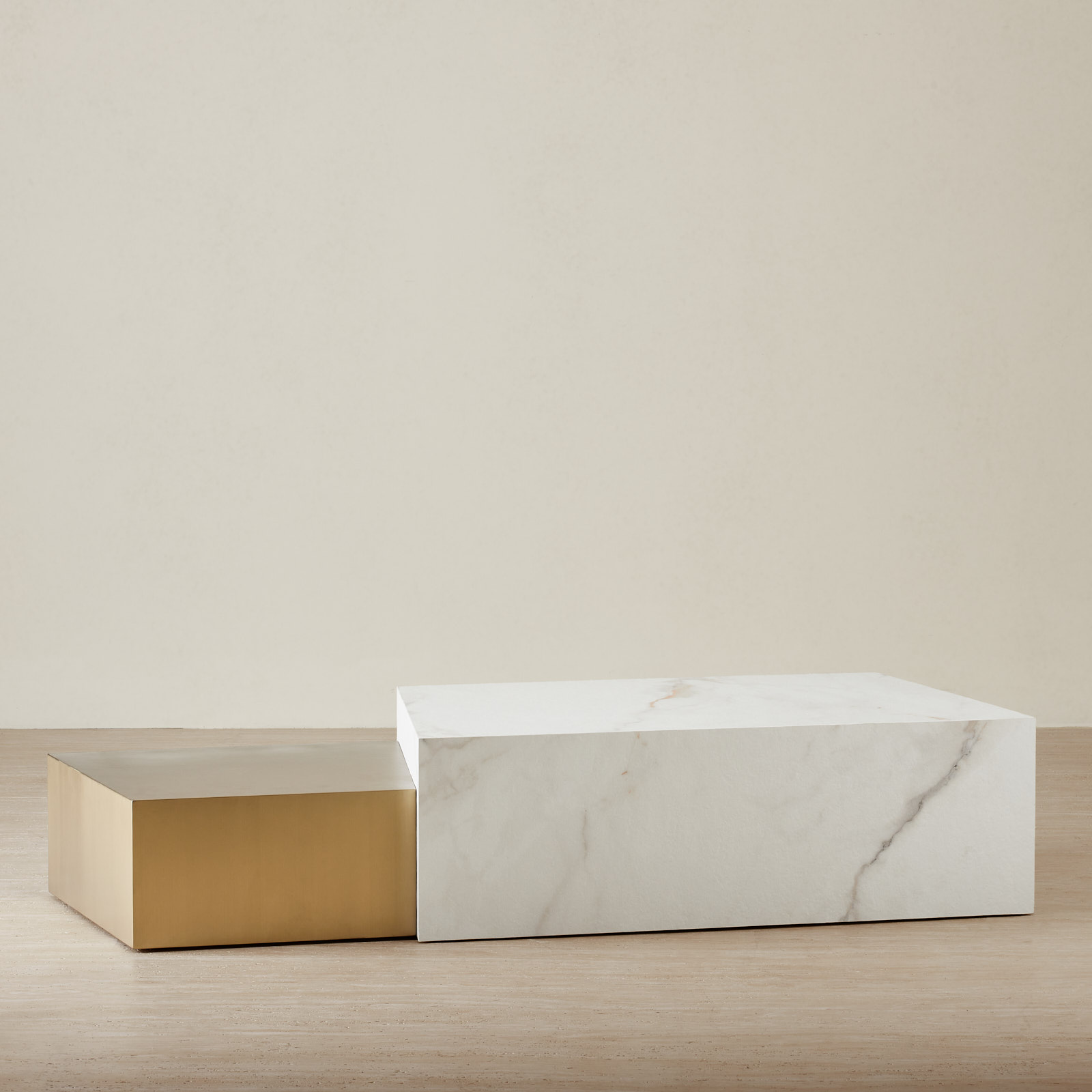 Thames Calacatta Oro - White Sintered Stone Rectangular Coffee Table ...